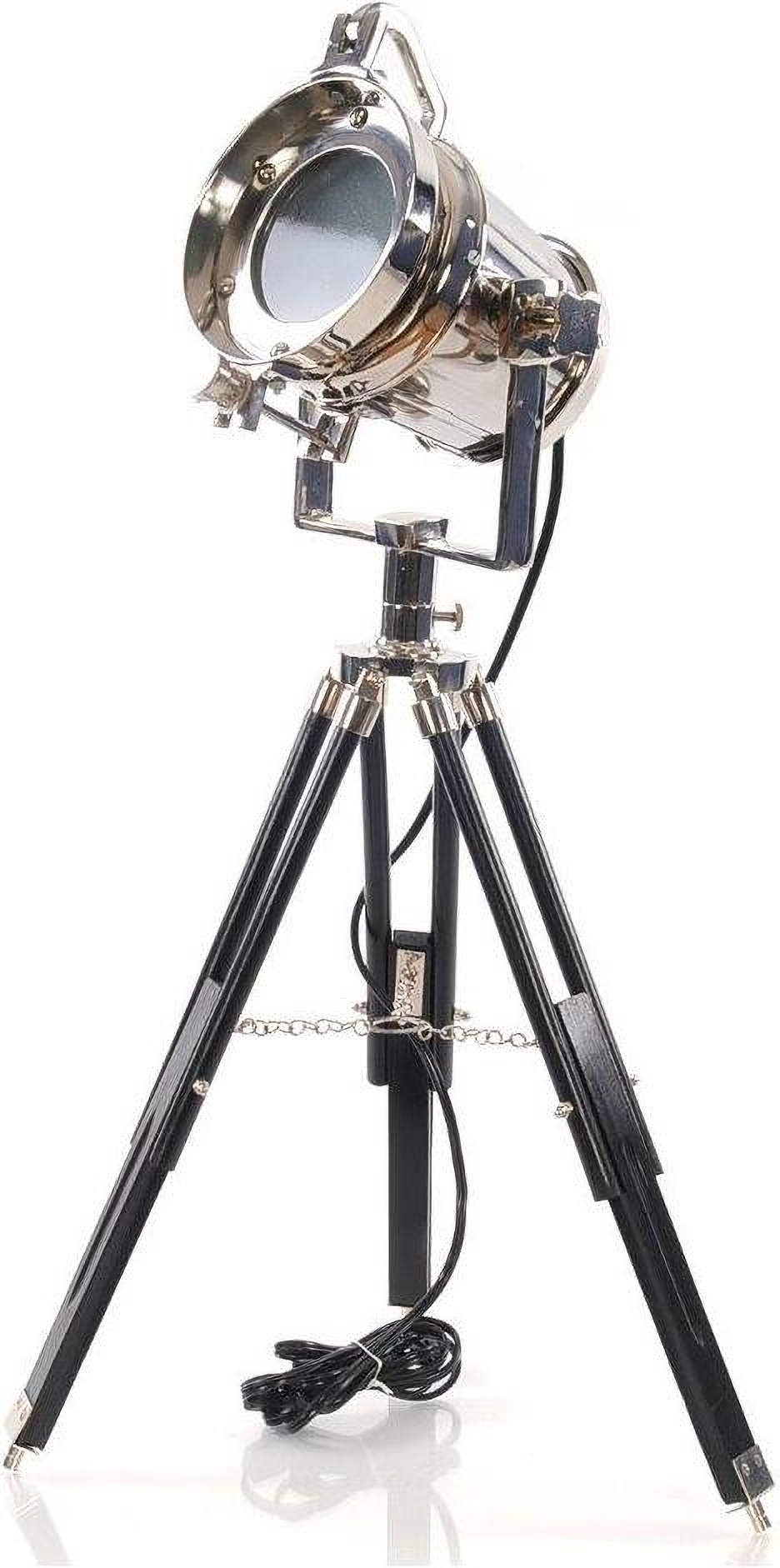 Homeroots Aluminum Spot Light On Wooden Stand | 1StopBedrooms