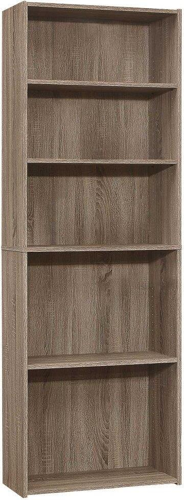 Homeroots Dark Taupe 5 Shelves Bookcase | 1StopBedrooms