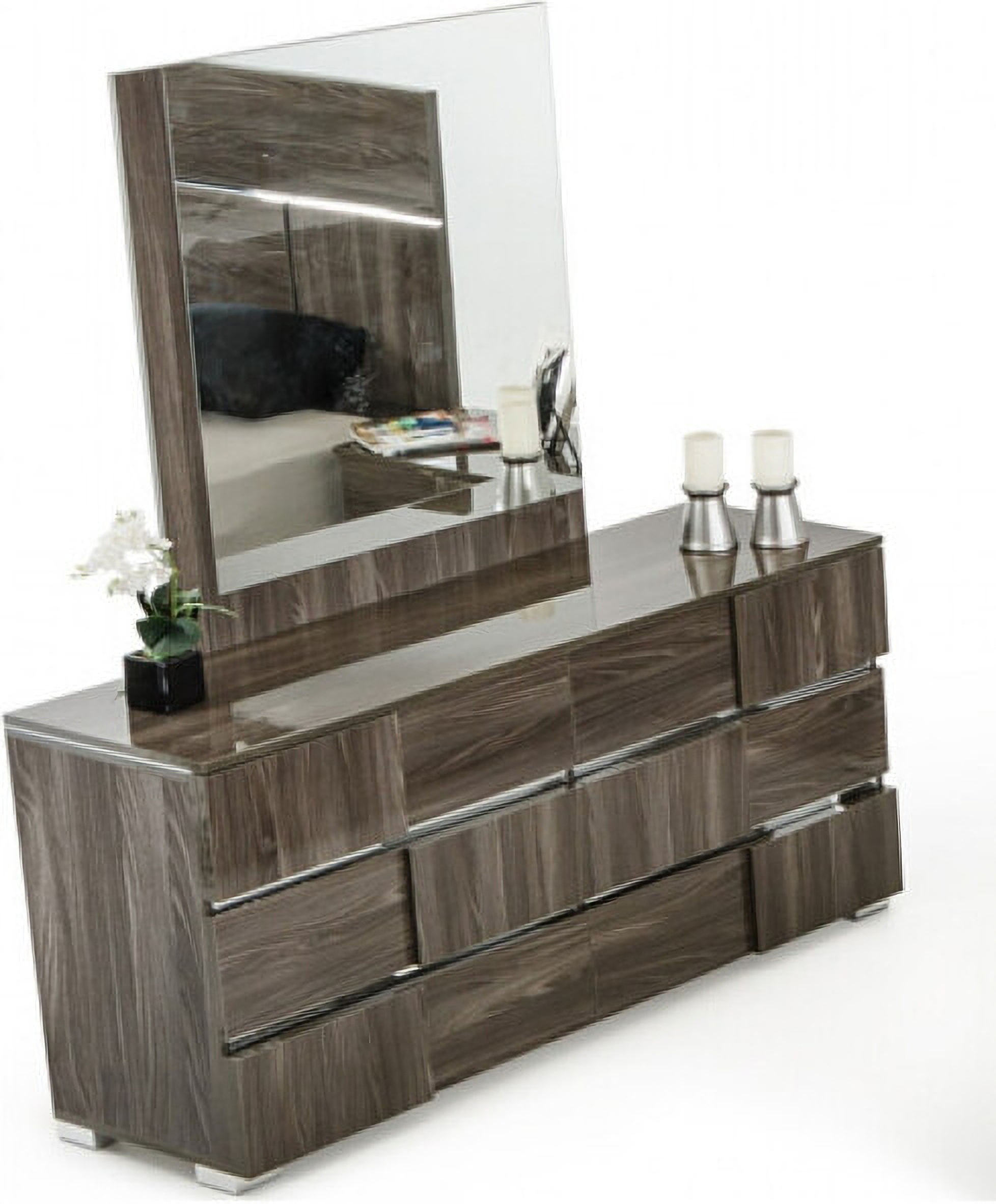 Homeroots Ebony Mdf Veneer And Glass Mirror 282643 | 1StopBedrooms