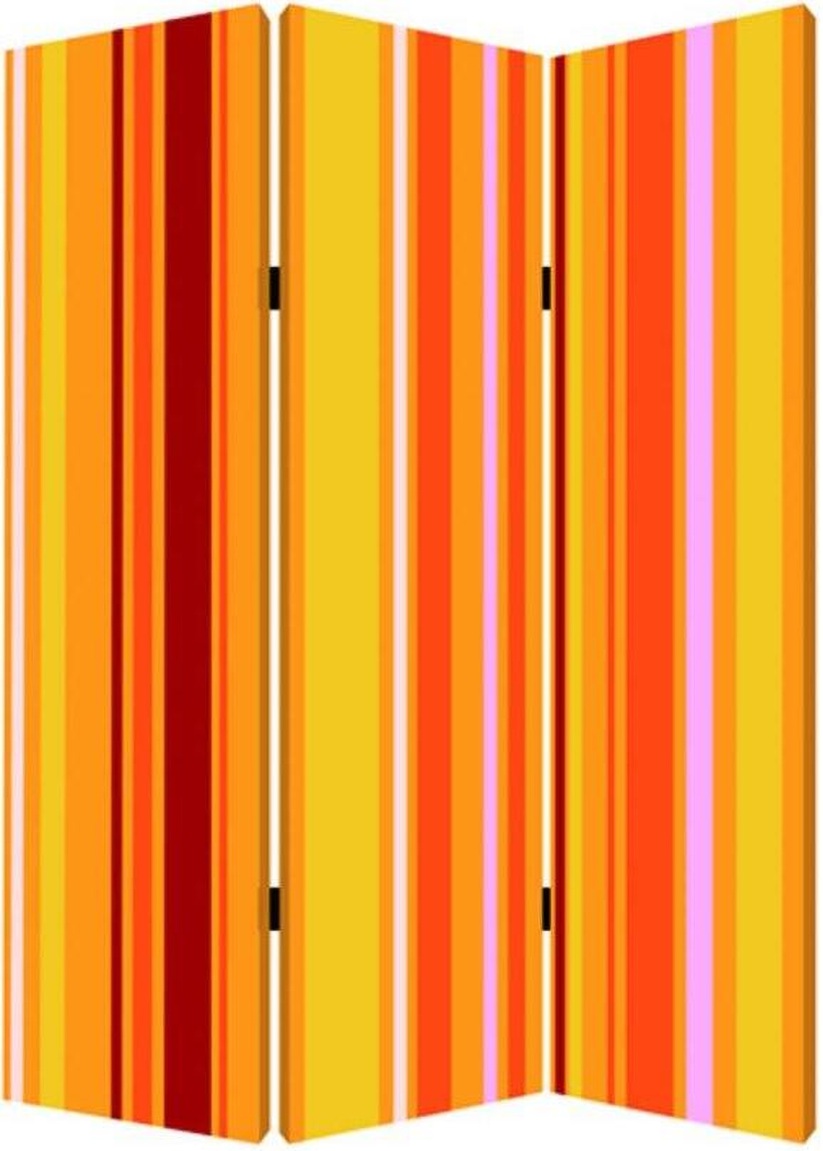 Homeroots Multi Color Wood Canvas Deep Saffron Screen | 1StopBedrooms