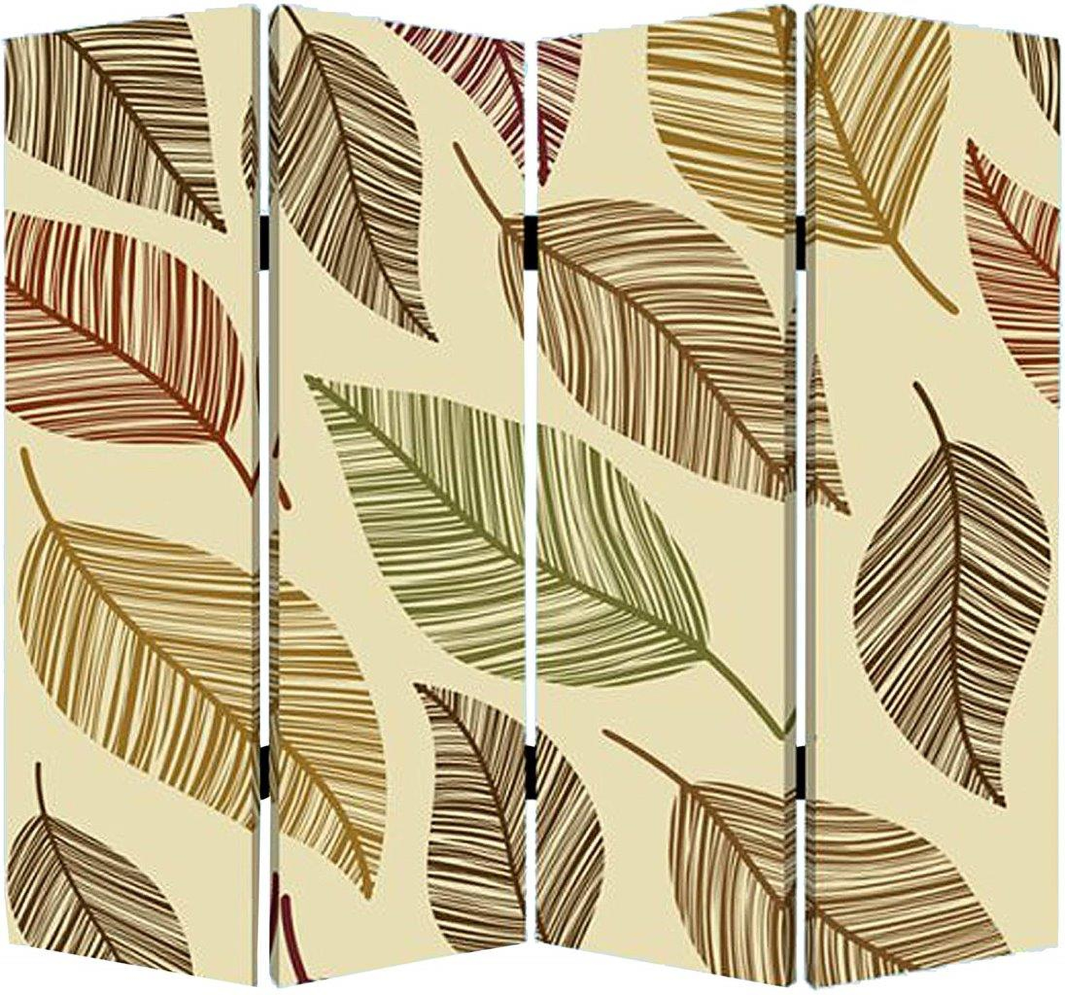 Homeroots Multi Color Wood Canvas Perpetual Leaf Screen | 1StopBedrooms