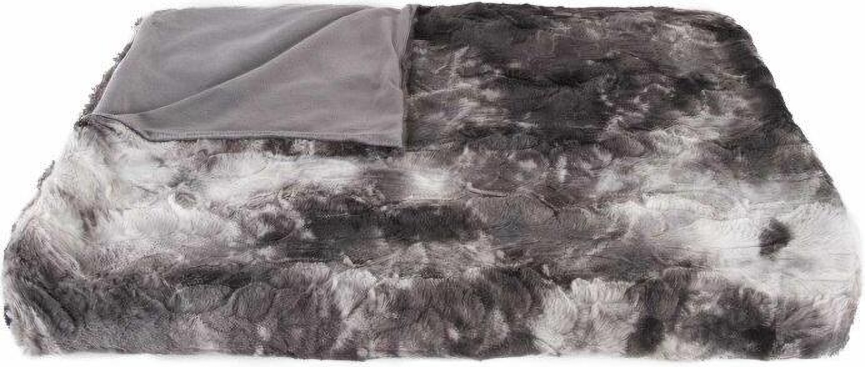 Homeroots Naples Charcoal And Grey Fur Throw | 1StopBedrooms