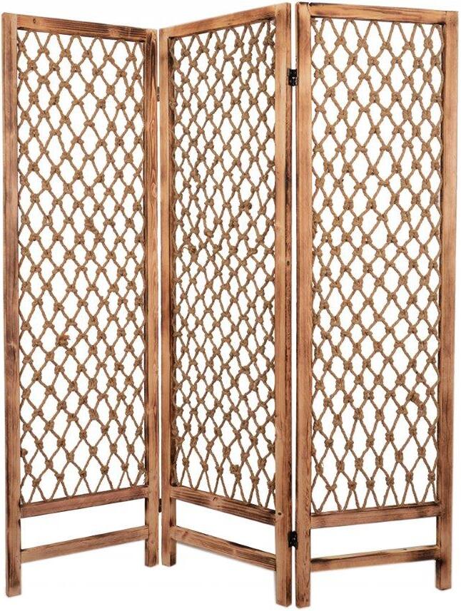 Homeroots Natural Rope Wooden Screen | 1StopBedrooms