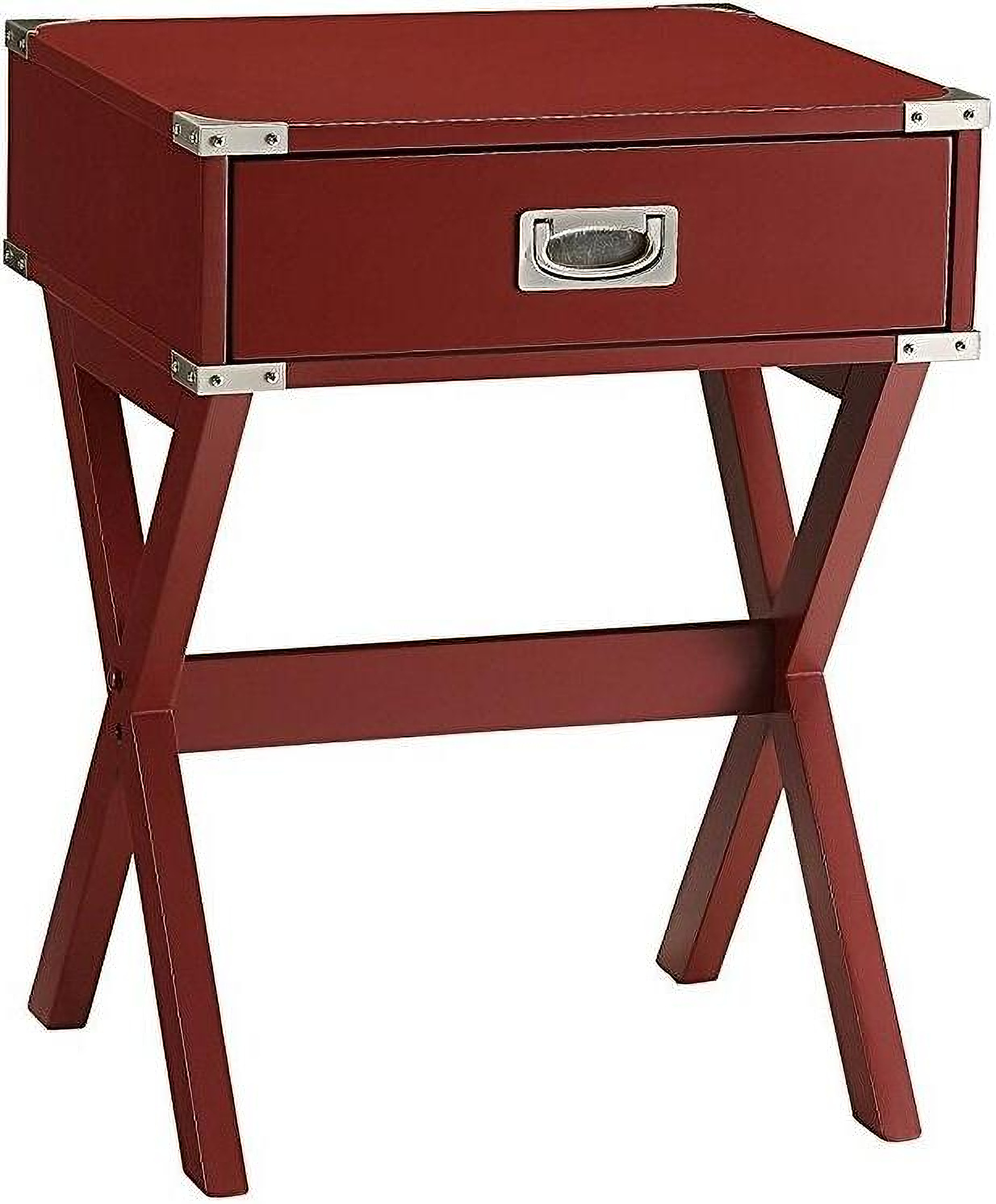 Homeroots Red Solid Wood Leg End Table | 1StopBedrooms