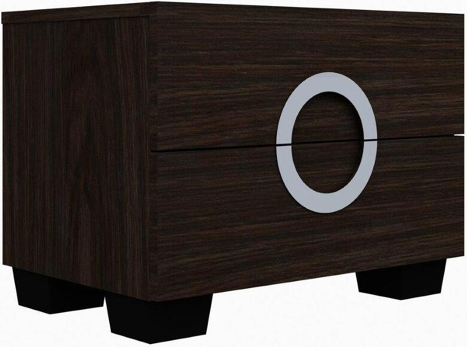 Homeroots Refined Wenge High Gloss Nightstand | 1StopBedrooms