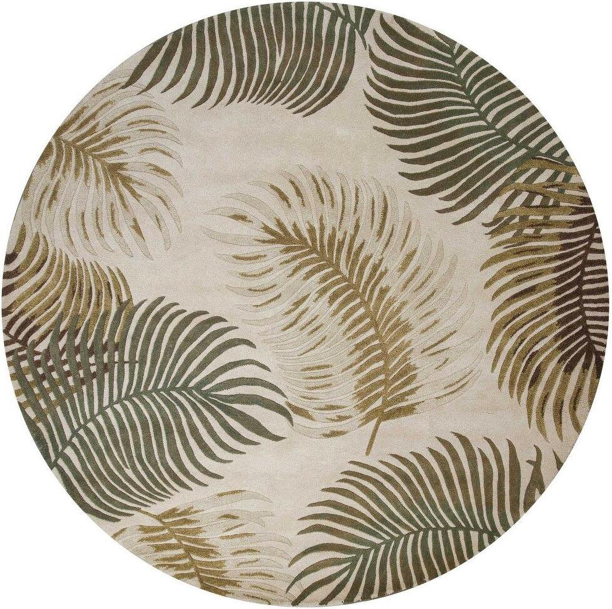 Homeroots Round Wool Natural Area Rug | 1StopBedrooms
