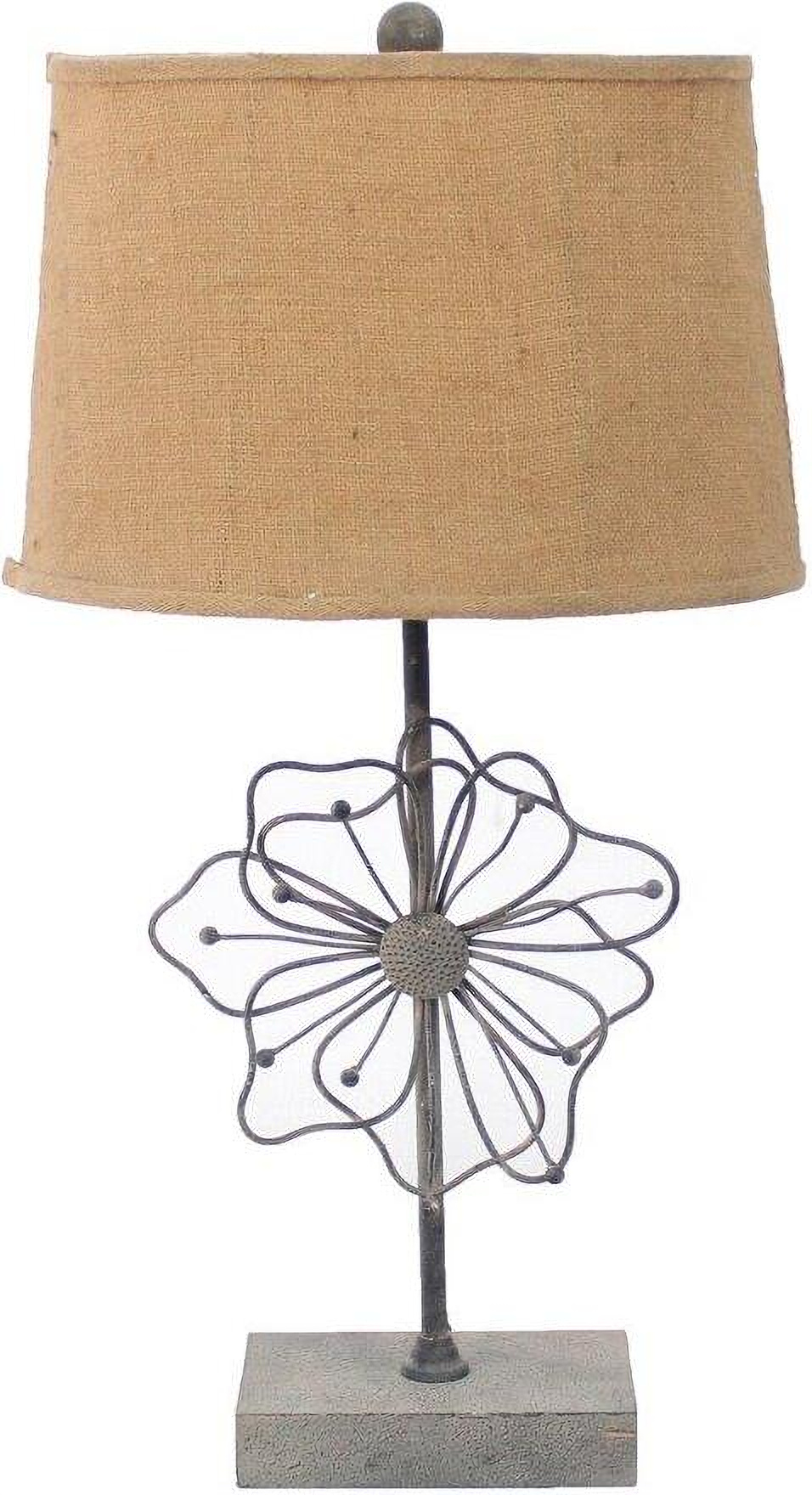 Homeroots Tan Country Cottage With Blooming Flower Pedestal Table Lamp ...