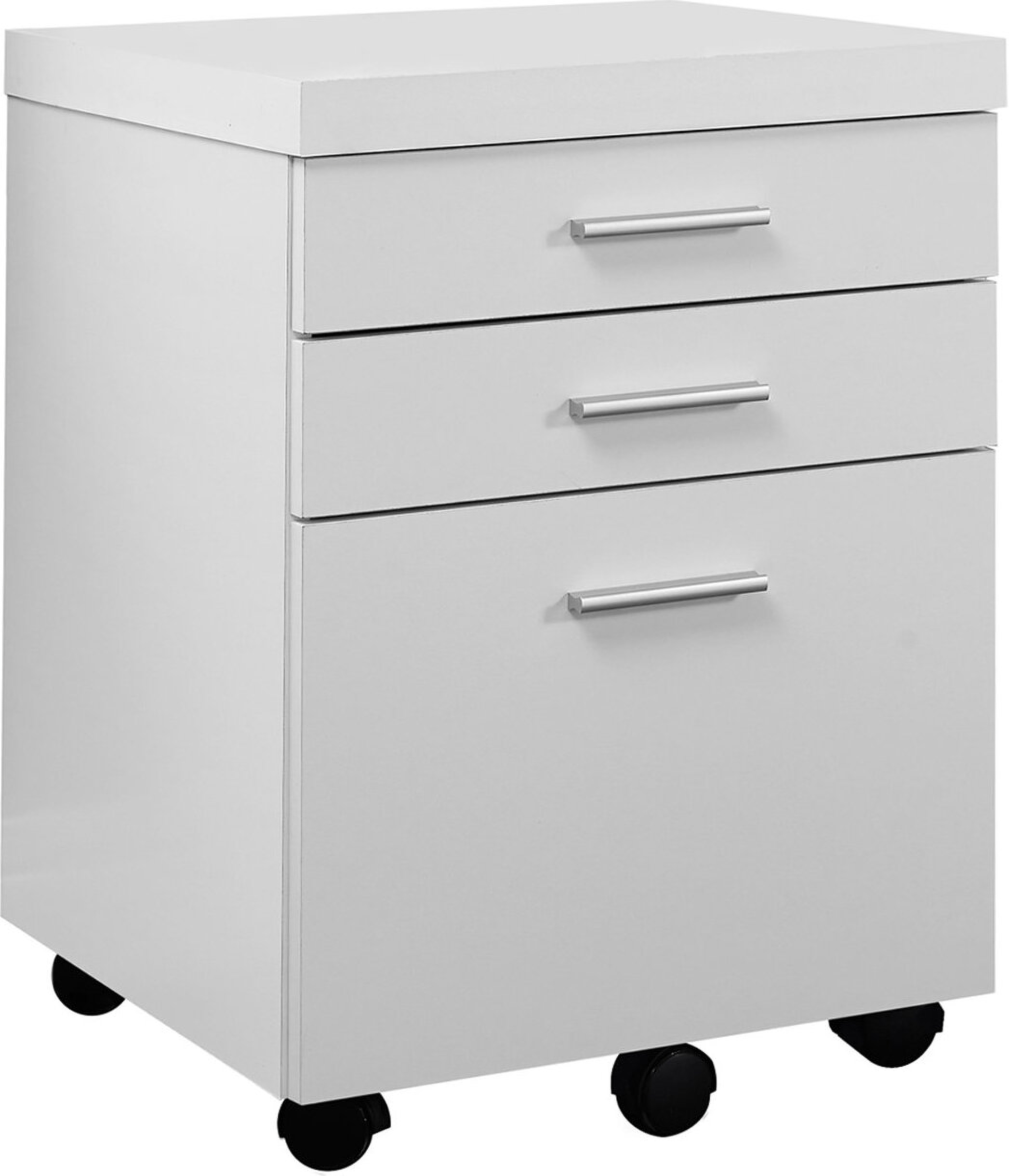 Homeroots White Black Particle Board 3 Drawers Filing Cabinet ...