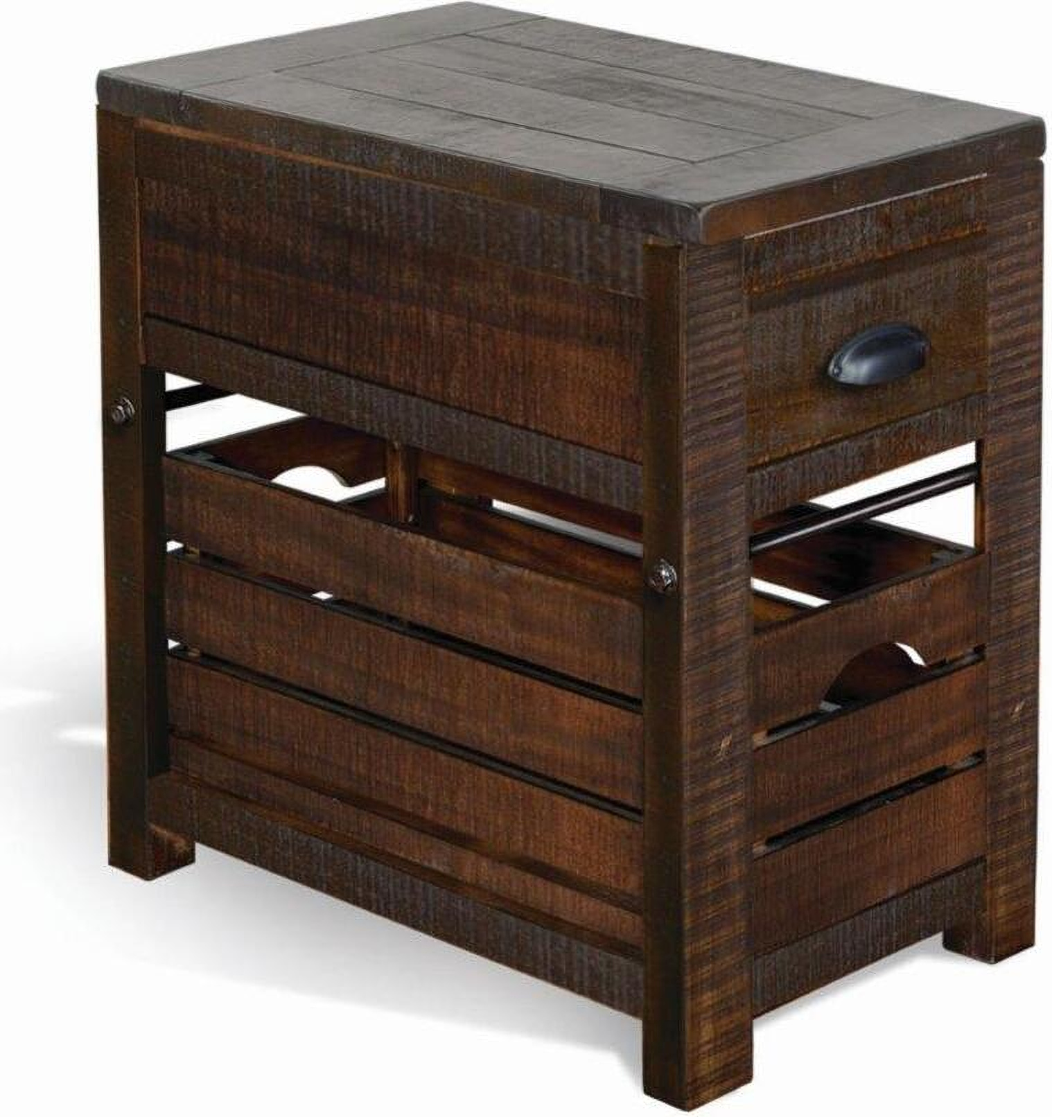 Homestead Chair Side Table In Dark Brown by Sunny Designs | 1StopBedrooms