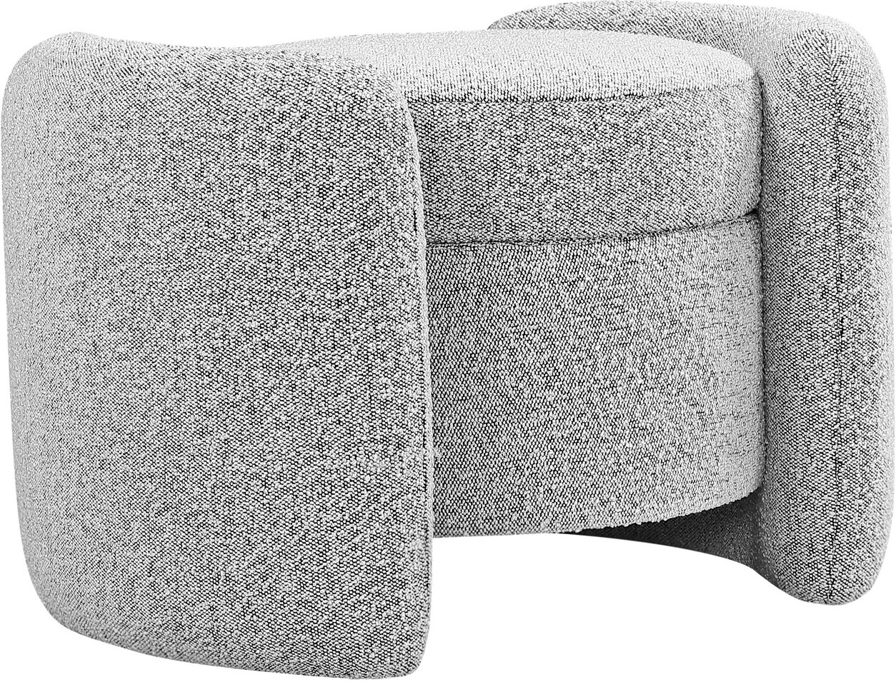 Horizon Boucle Fabric Ottoman In Grey by Meridian | 1StopBedrooms
