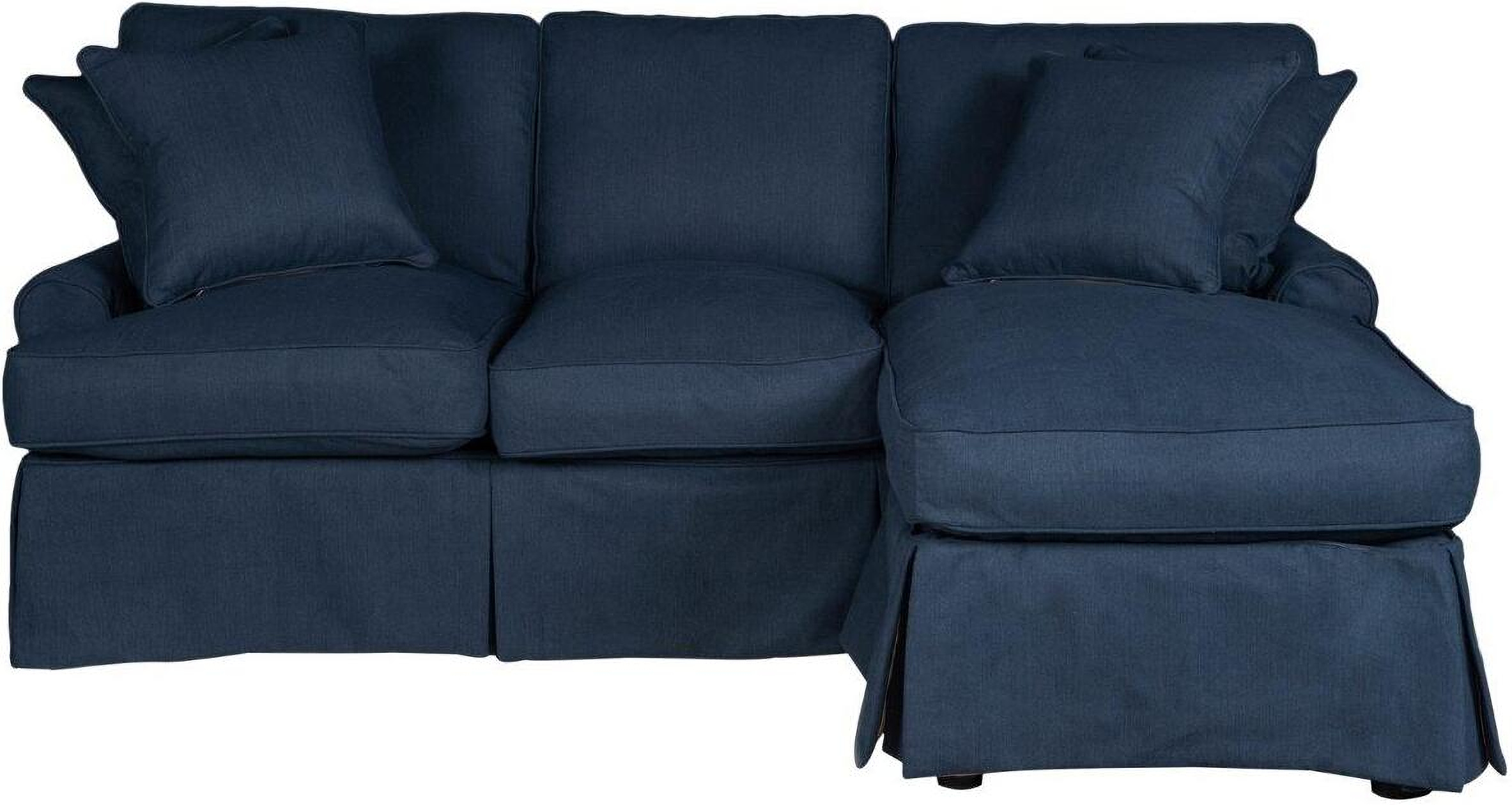 Horizon Navy Slipcovered Sleeper Sofa with Reversible Chaise by Sunset Trading | 1StopBedrooms