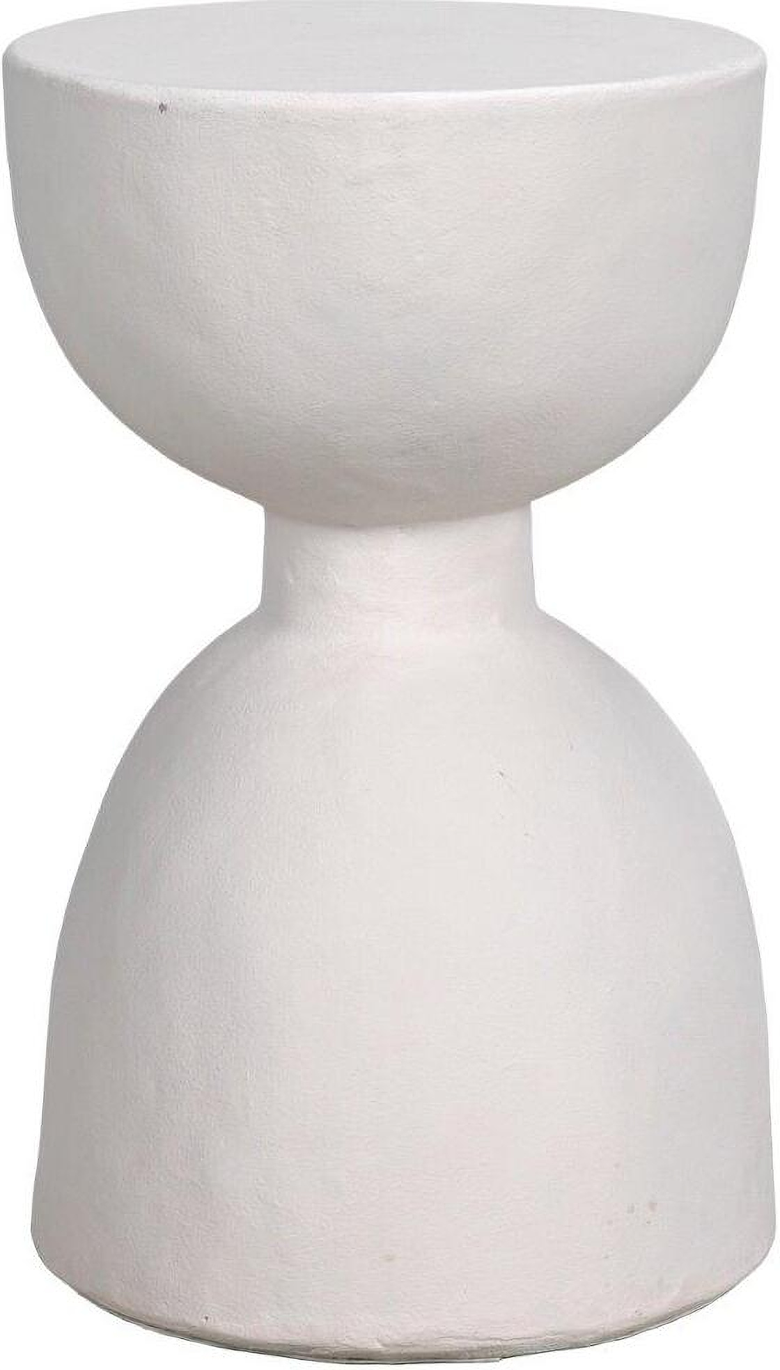 Hourglass Stool In White Fiber Cement by Noir | 1StopBedrooms