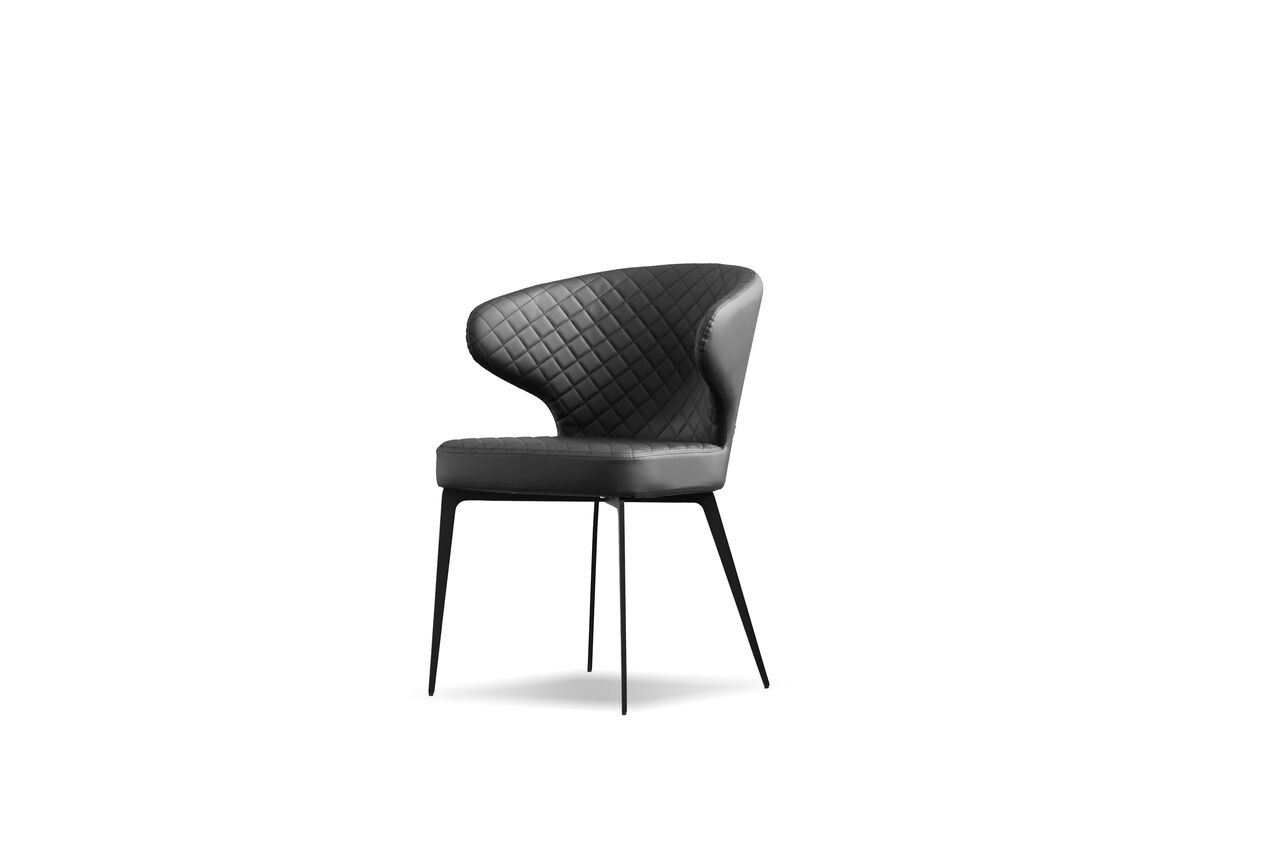 Hug Dining Armchair Set of 2 Black Powder Coated Steel Base In Jet ...