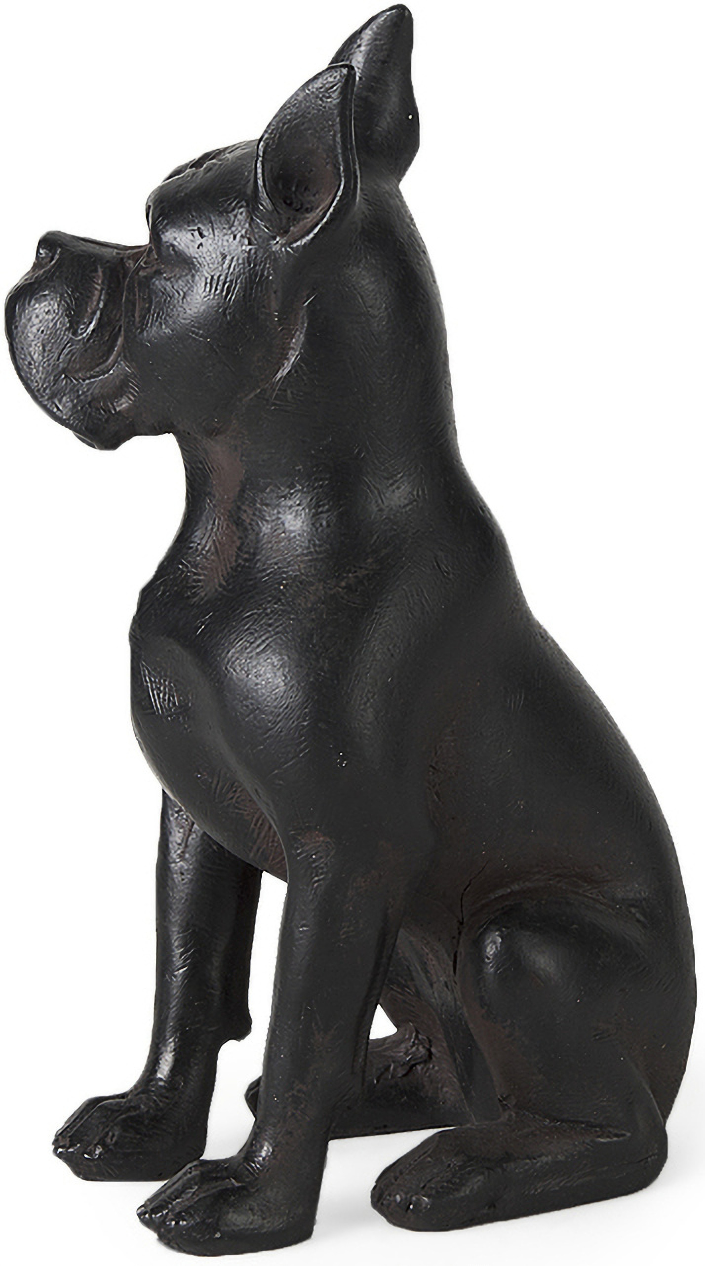 Hugo Rocky Resin Boxer Dog In Black by Mercana | 1StopBedrooms