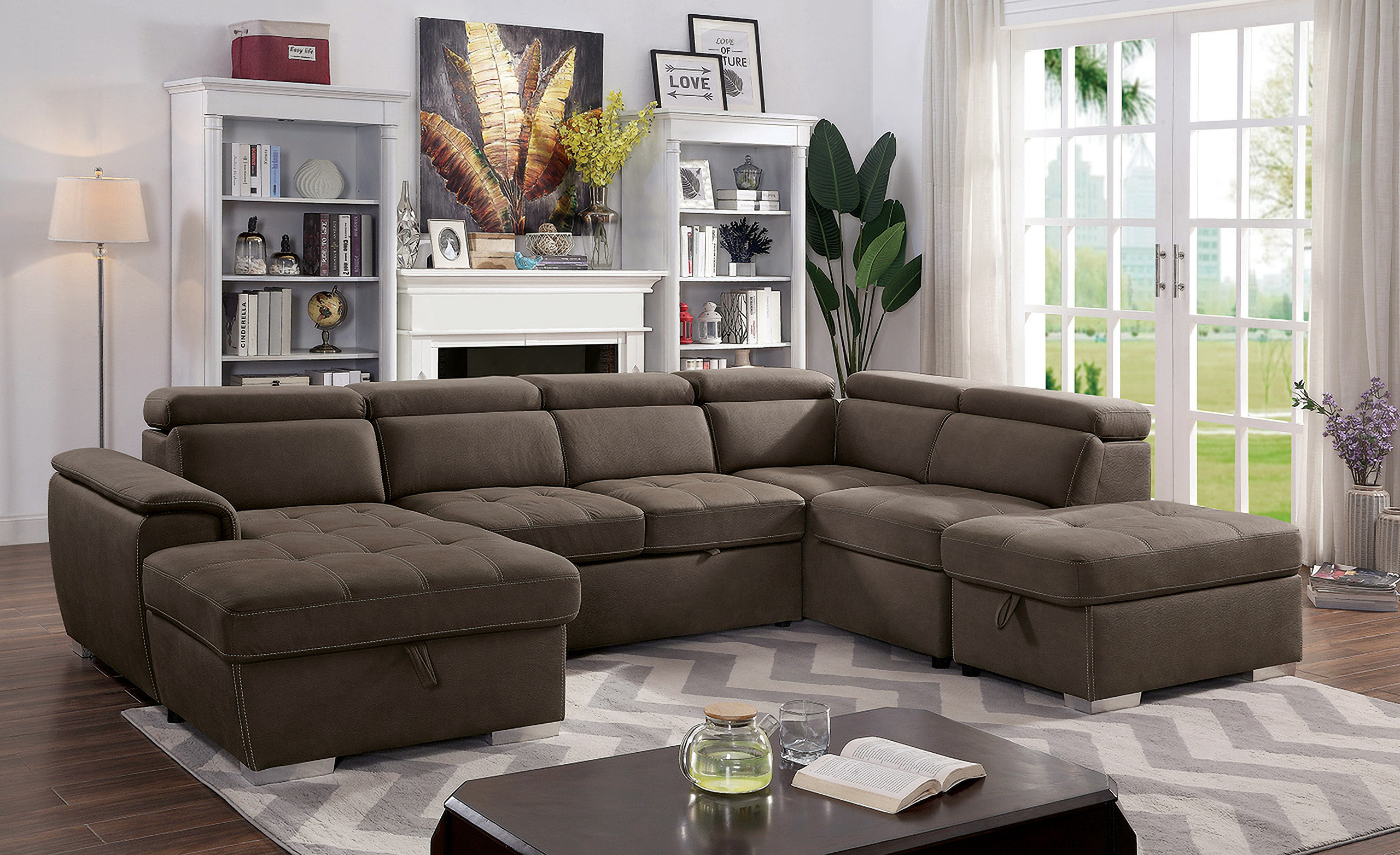 Hugo leather sectional store