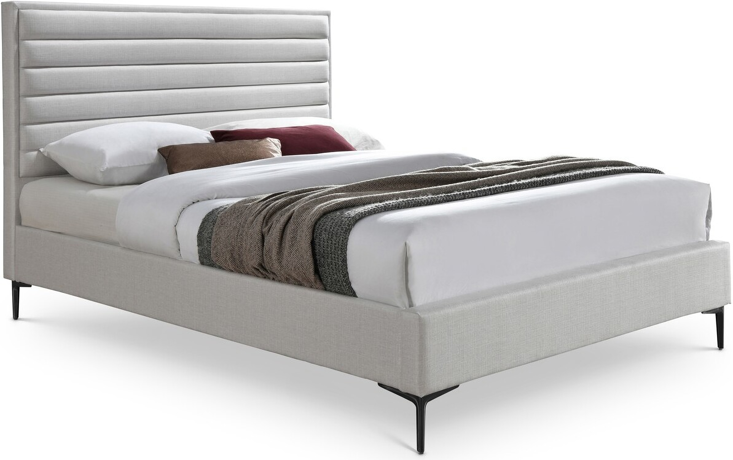 Hunter Linen Textured Full Bed In Cream by Meridian | 1StopBedrooms