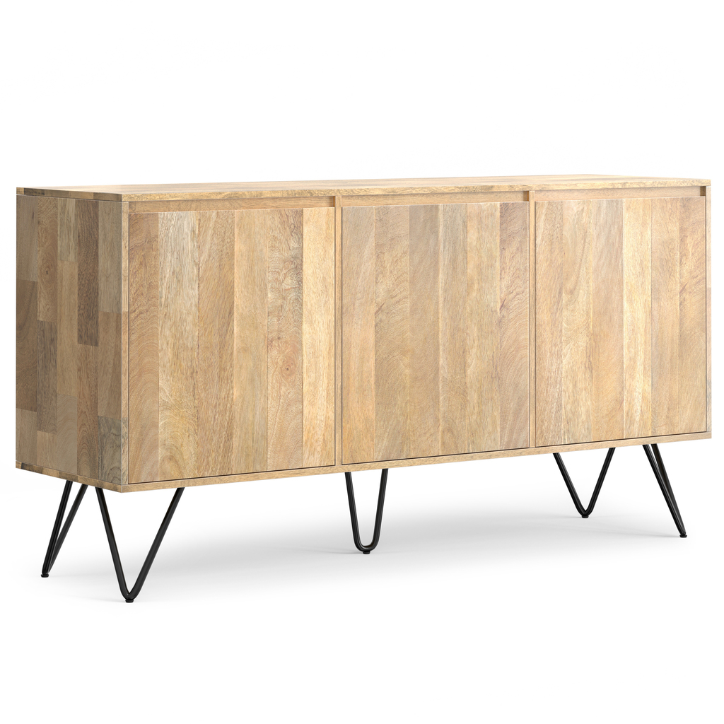 Hunter Solid Mango Wood 3 Door Sideboard Buffet In Natural by Simpli ...