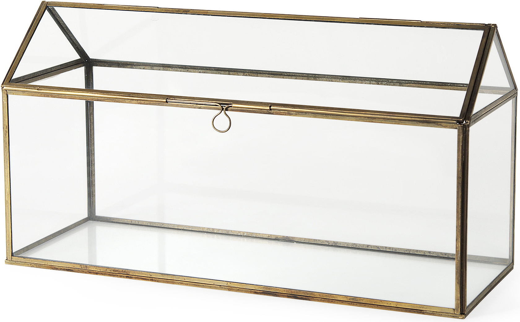 Hutt Glass Terrarium Box In Gold by Mercana | 1StopBedrooms