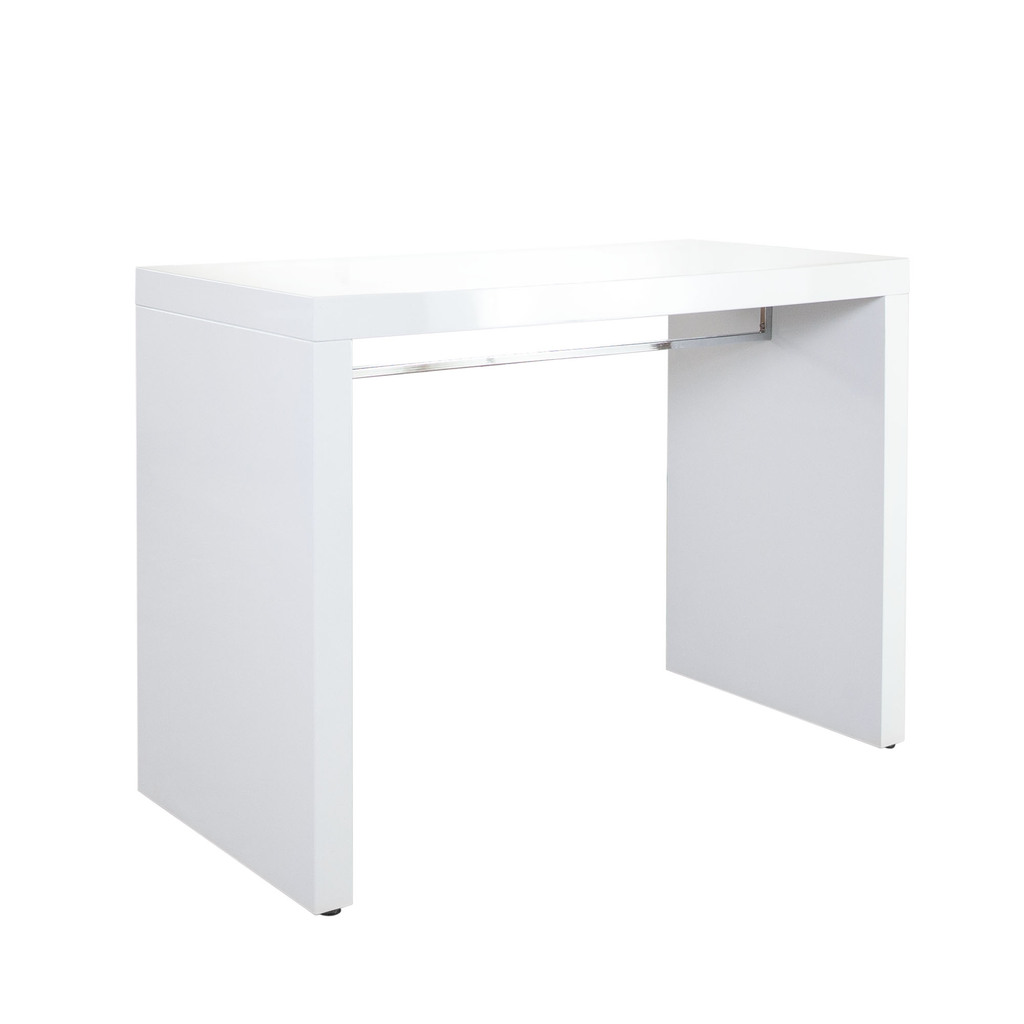 Icon Waterfall Bar Height Table In White Lacquer by Diamond Sofa ...