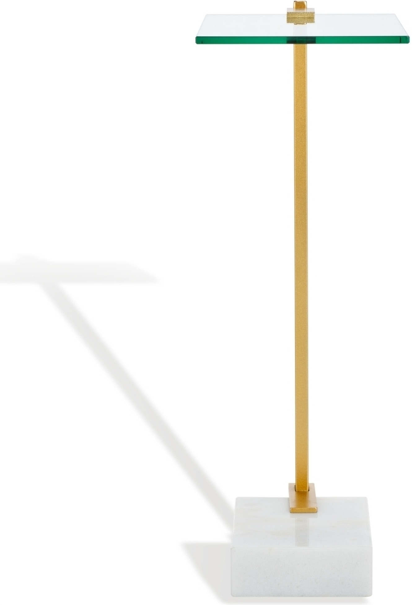 Idris Marble Base Drink Table In White and Gold by Safavieh Couture ...