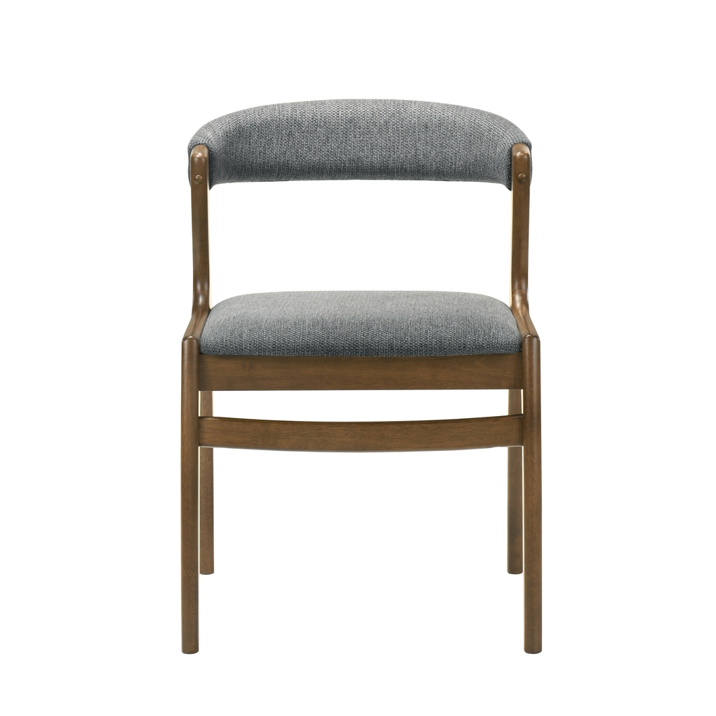 Ileena Upholstered Armless Solid Wood Dining Chair Set of 2 In Walnut ...