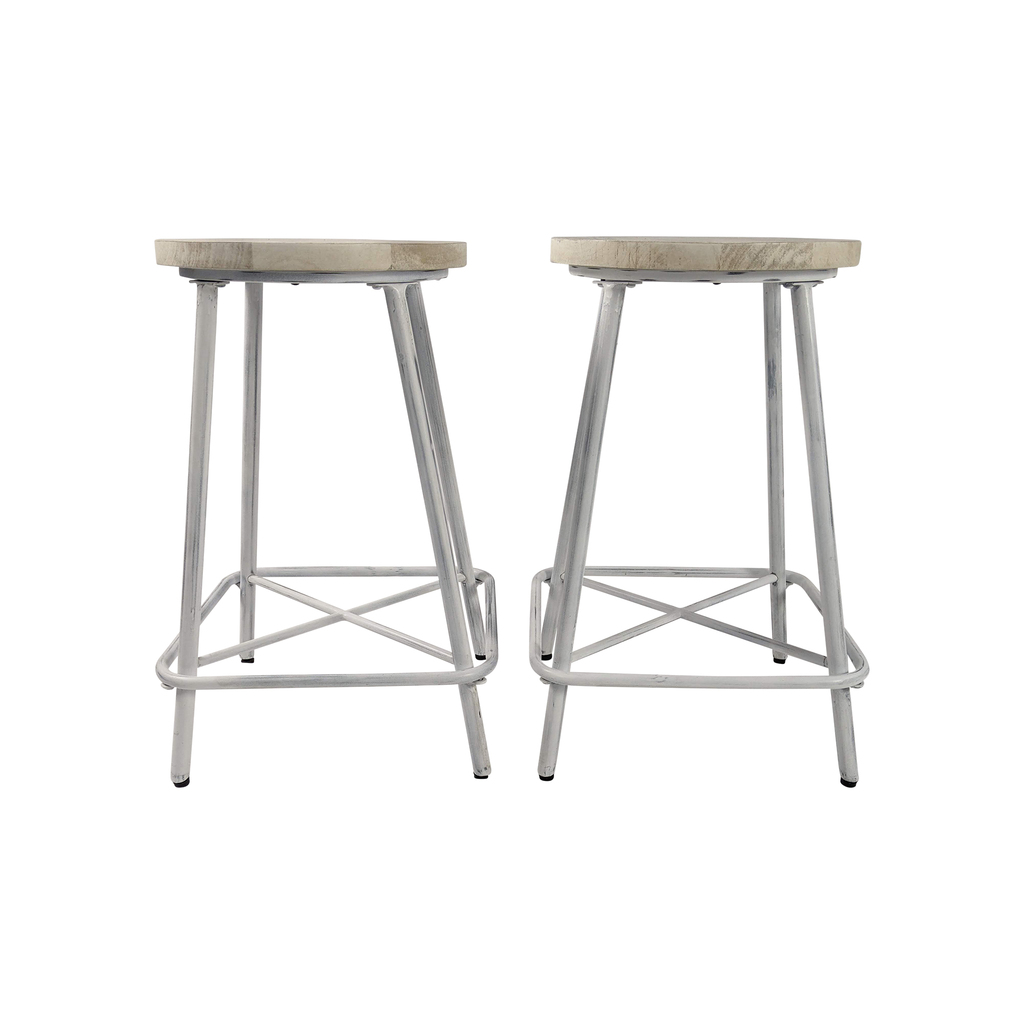 Illona 24 Inch Counter Stool - Set of 2 In Whitewash by Carolina Living ...