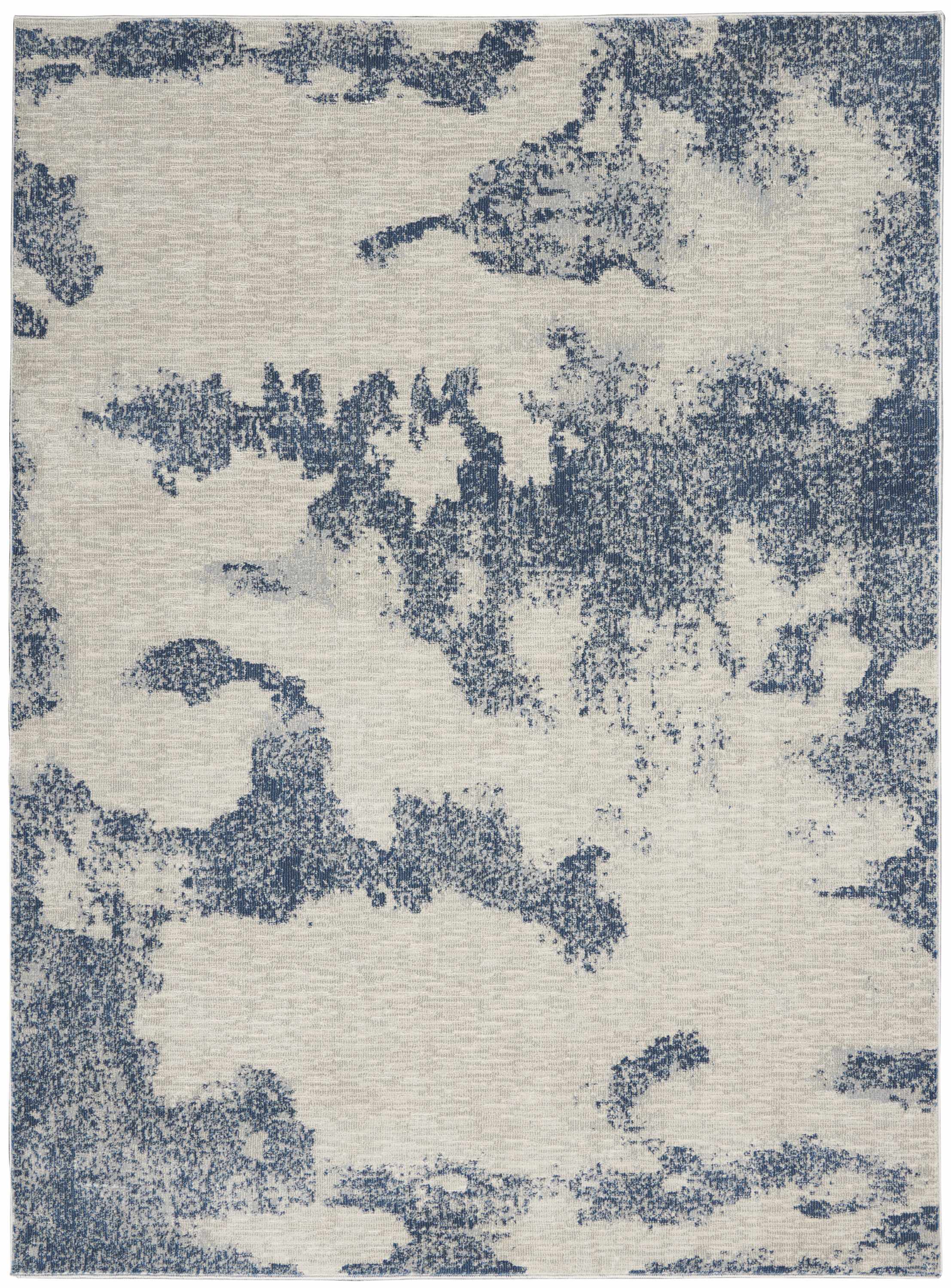 Imprints Ivory and Light Blue 4' x 6' Area Rug by Nourison | 1StopBedrooms