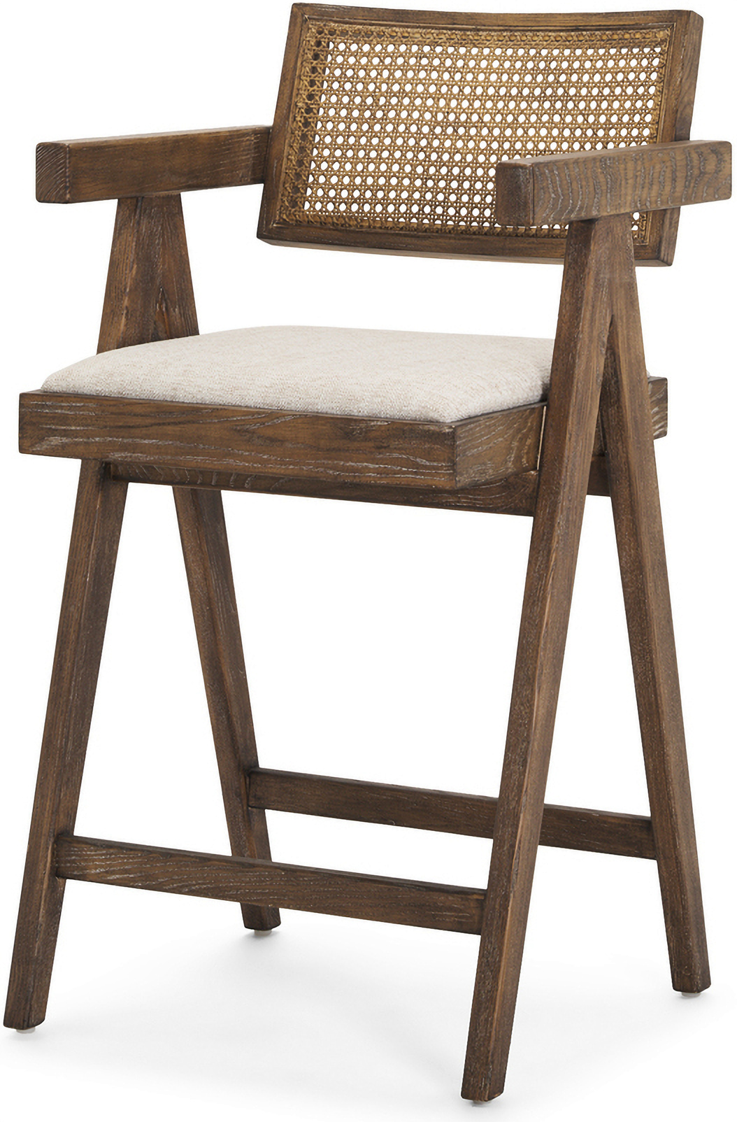 Indie Cane Counter Stool In Medium Brown by Mercana | 1StopBedrooms