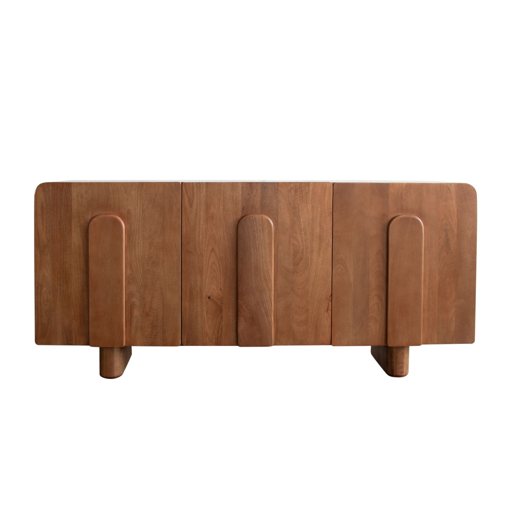 Indigo Solid Wood 3-Door Sideboard In Honey Finish by Diamond Sofa ...