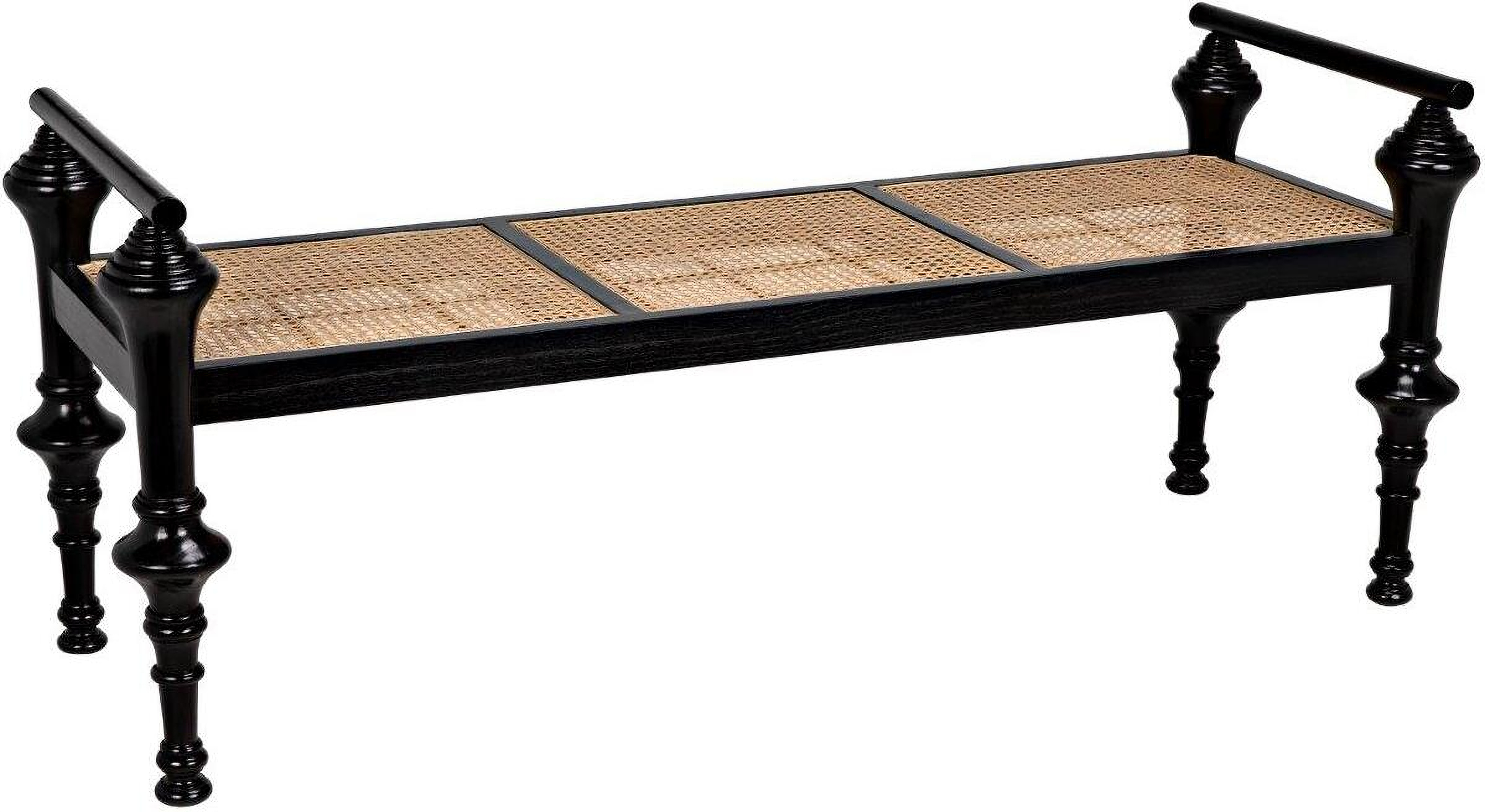 Indochine Bench In Charcoal Black by Noir | 1StopBedrooms