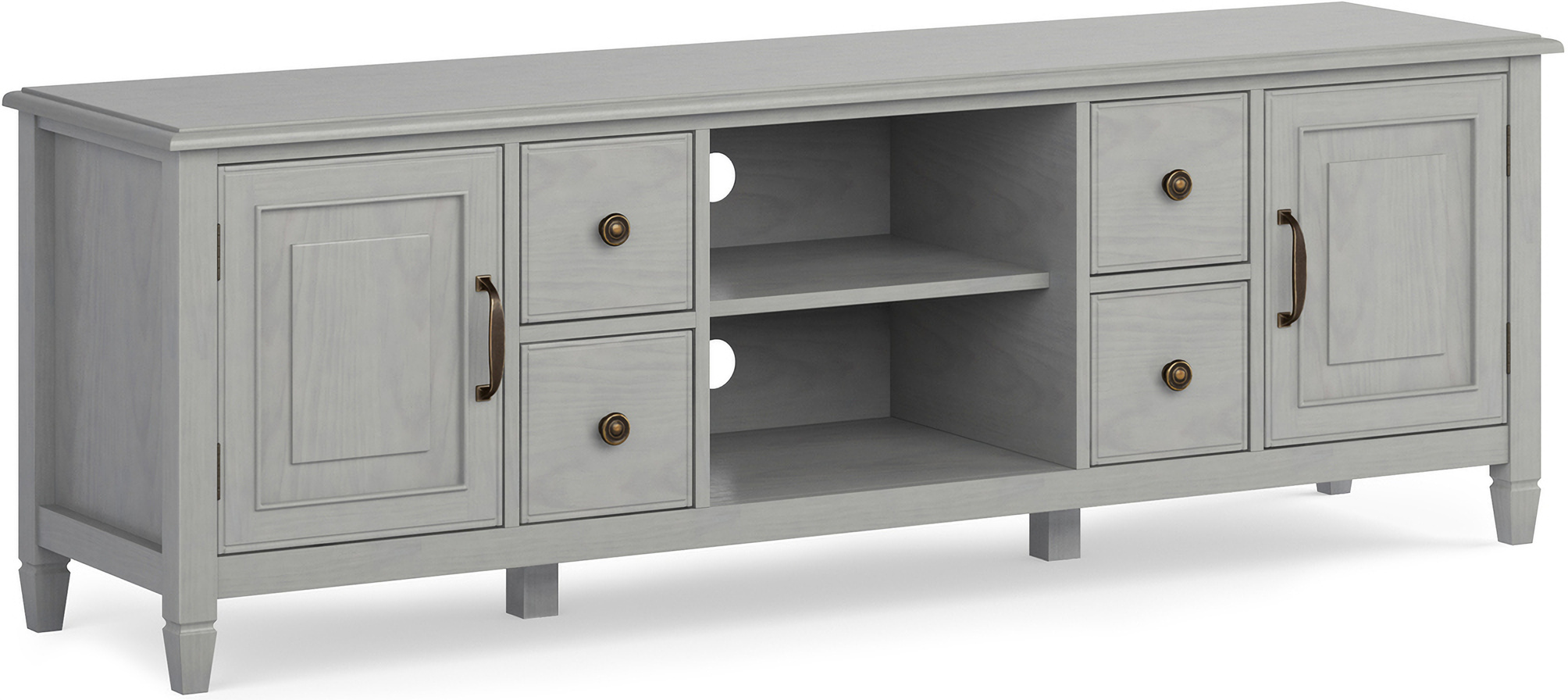 Infinitude 72 Inch TV Stand with 4 Drawers and 2 Doors In Fog Grey and ...