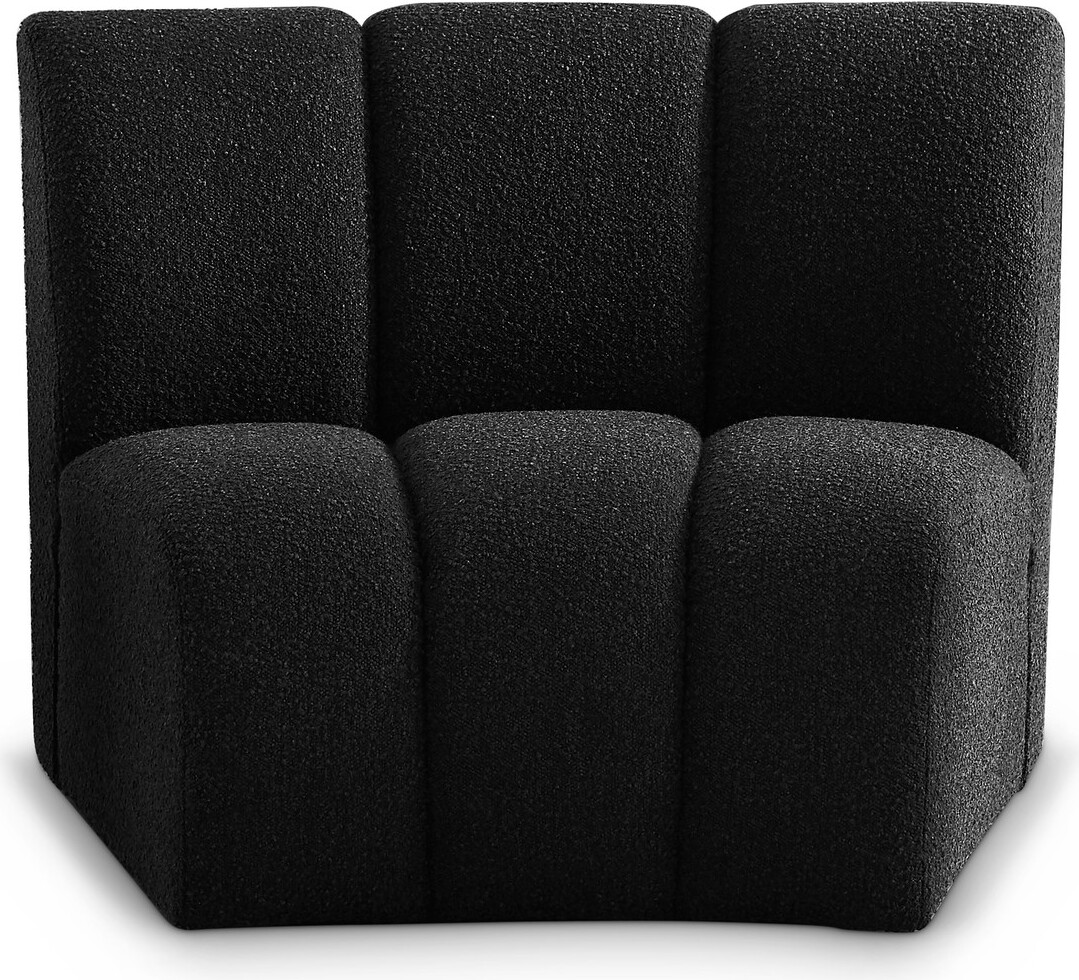Infinity Boucle Fabric Modular Chair In Black by Meridian | 1StopBedrooms