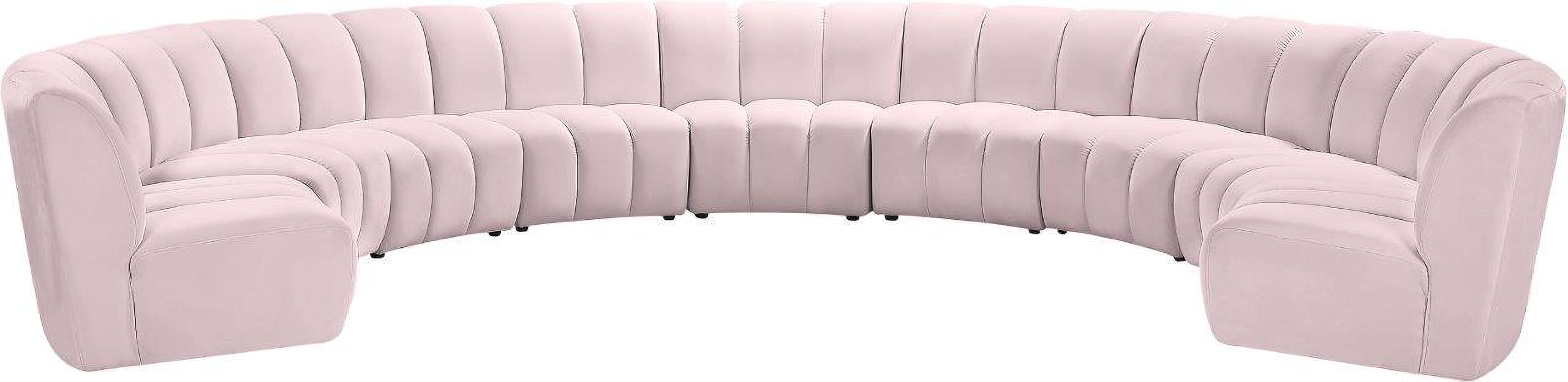 Infinity 9-Piece Velvet Modular Sectional In Pink by Meridian ...