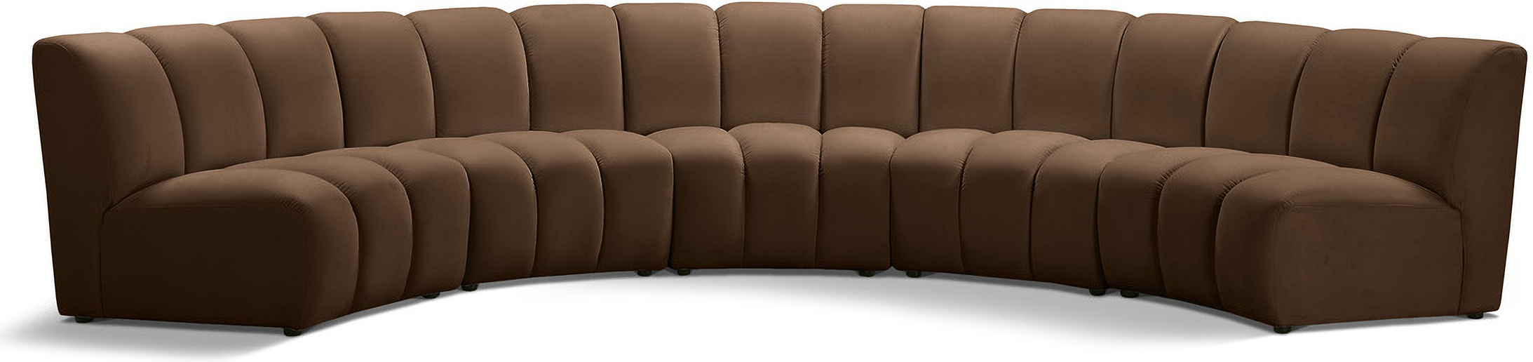 Infinity Velvet 5 Piece Modular Sectional In Brown by Meridian ...