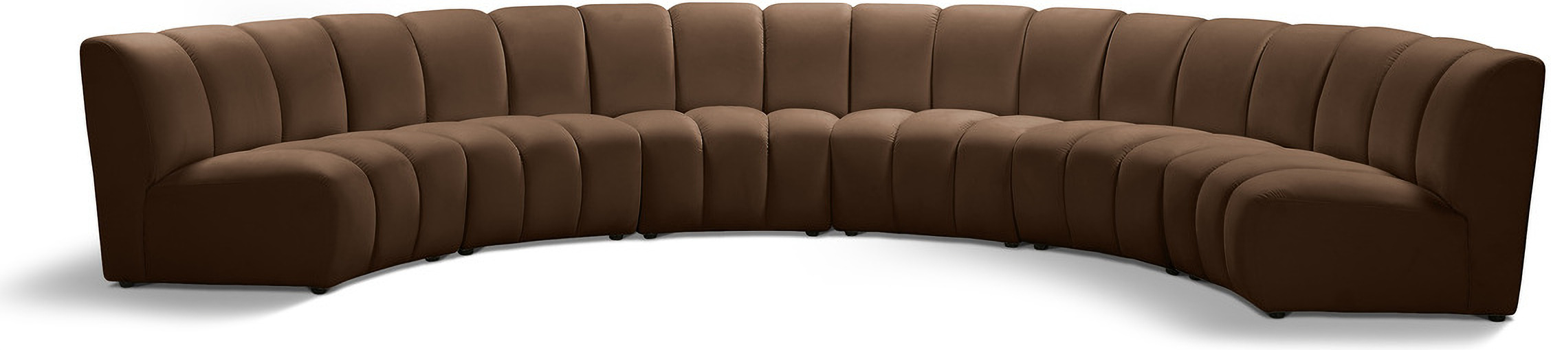 Infinity Velvet 6 Piece Modular Sectional In Brown by Meridian ...