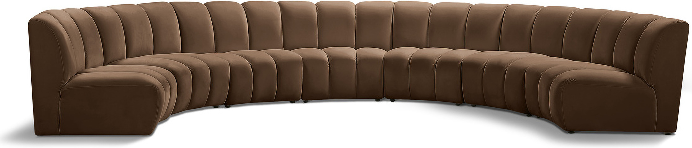 Infinity Velvet 7 Piece Modular Sectional In Brown by Meridian ...