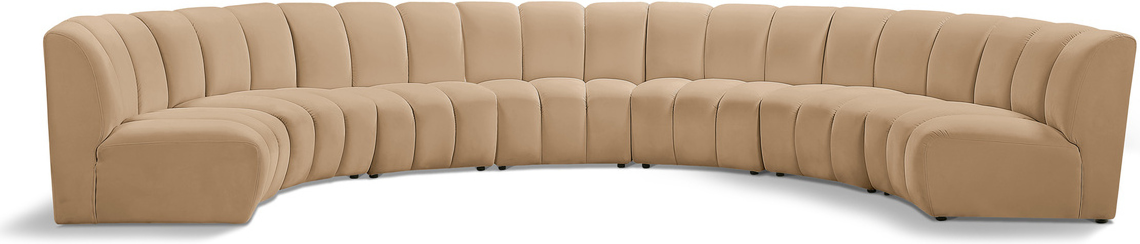 Infinity Velvet 7 Piece Modular Sectional In Camel by Meridian ...
