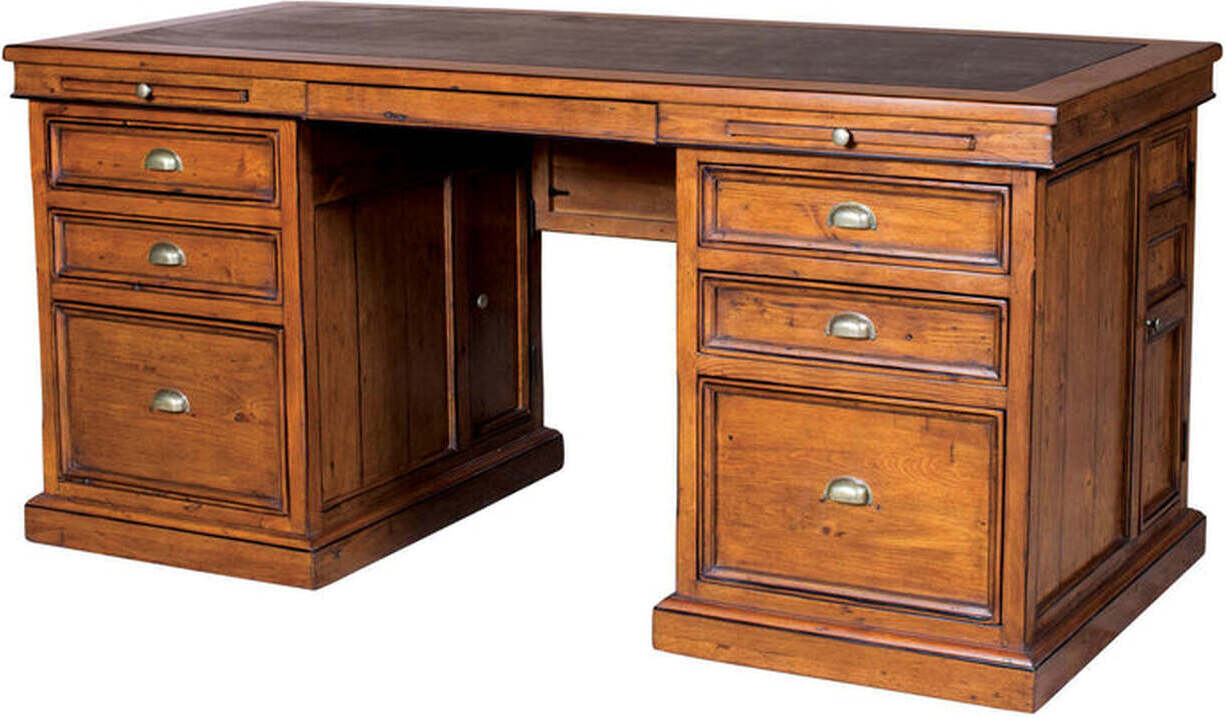 Irish Coast Lifestyle Double Desk In African Dusk by LH Imports ...