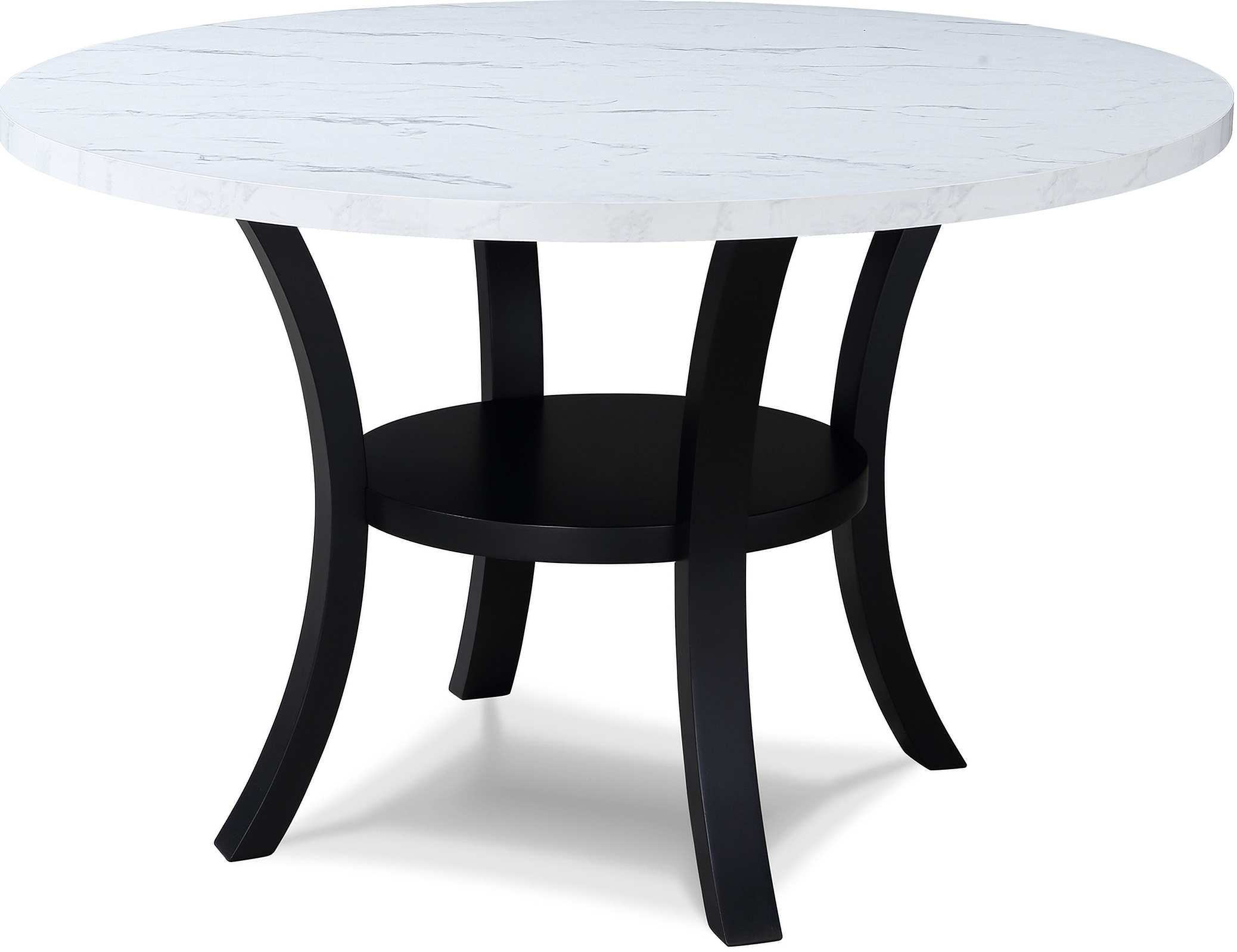 Isla Round Dining Table In Black and White by Crown Mark | 1StopBedrooms