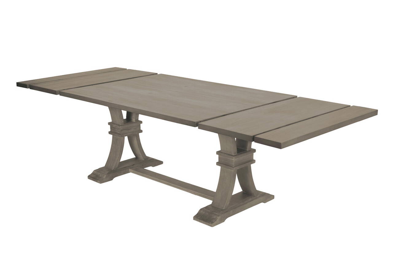 Israel Extendable Dining Table with Removable Leaves In Rustic Gray ...