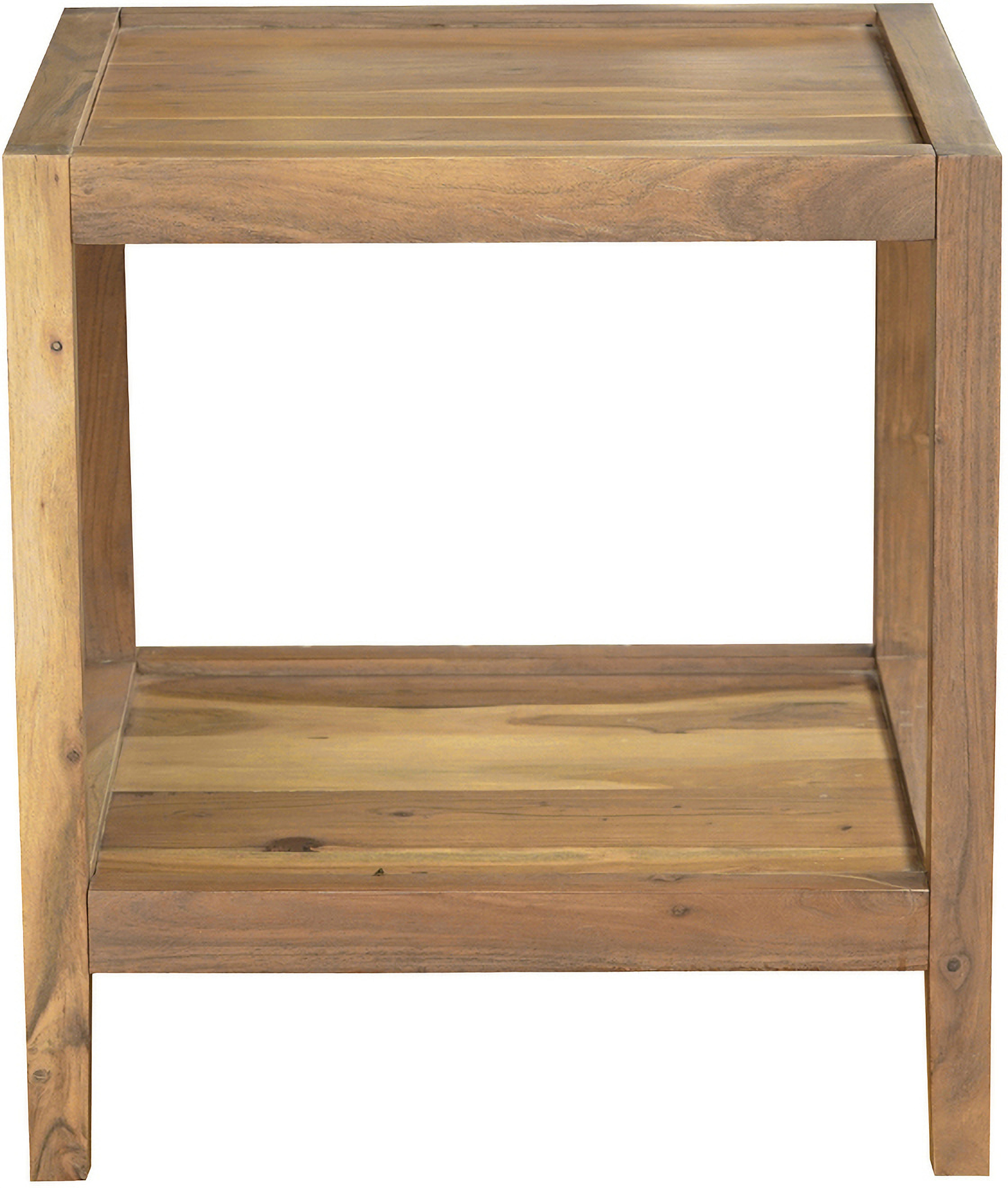 Ivara Solid Hand-Made Wood Square Raised Lip Edge and Storage Side ...