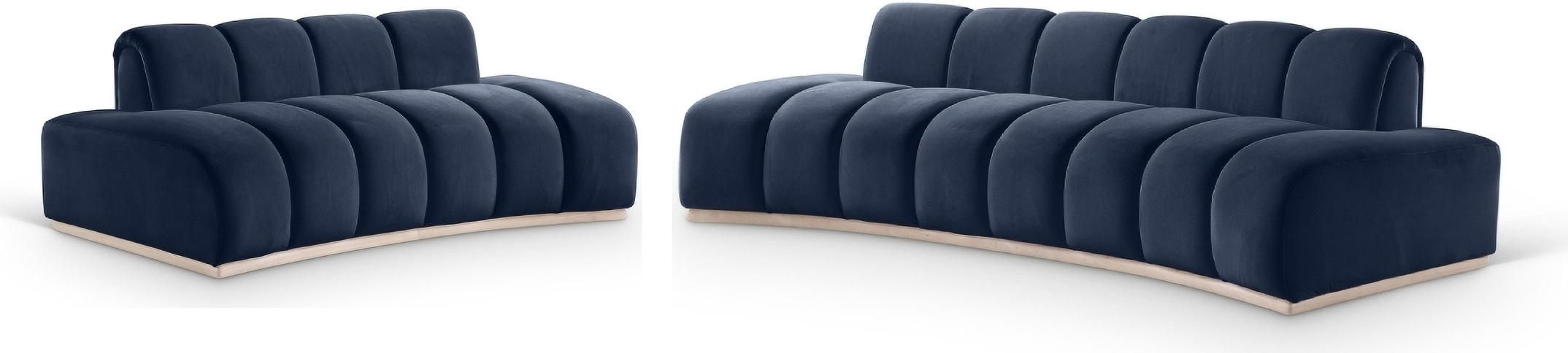 Jace Velvet Living Room Set In Navy and Natural by Meridian | 1StopBedrooms