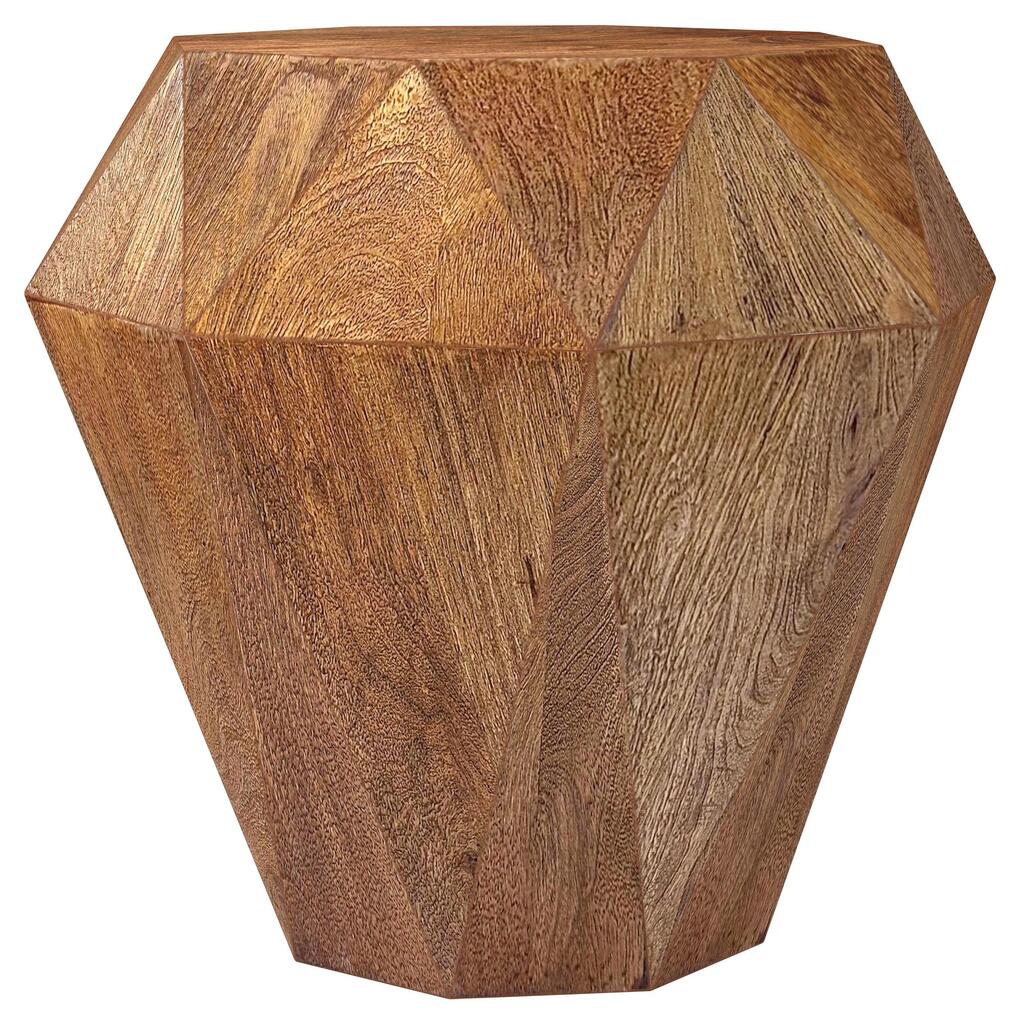 Jacinto Octagonal Solid Mango Wood Side Table In Natural Brown by ...