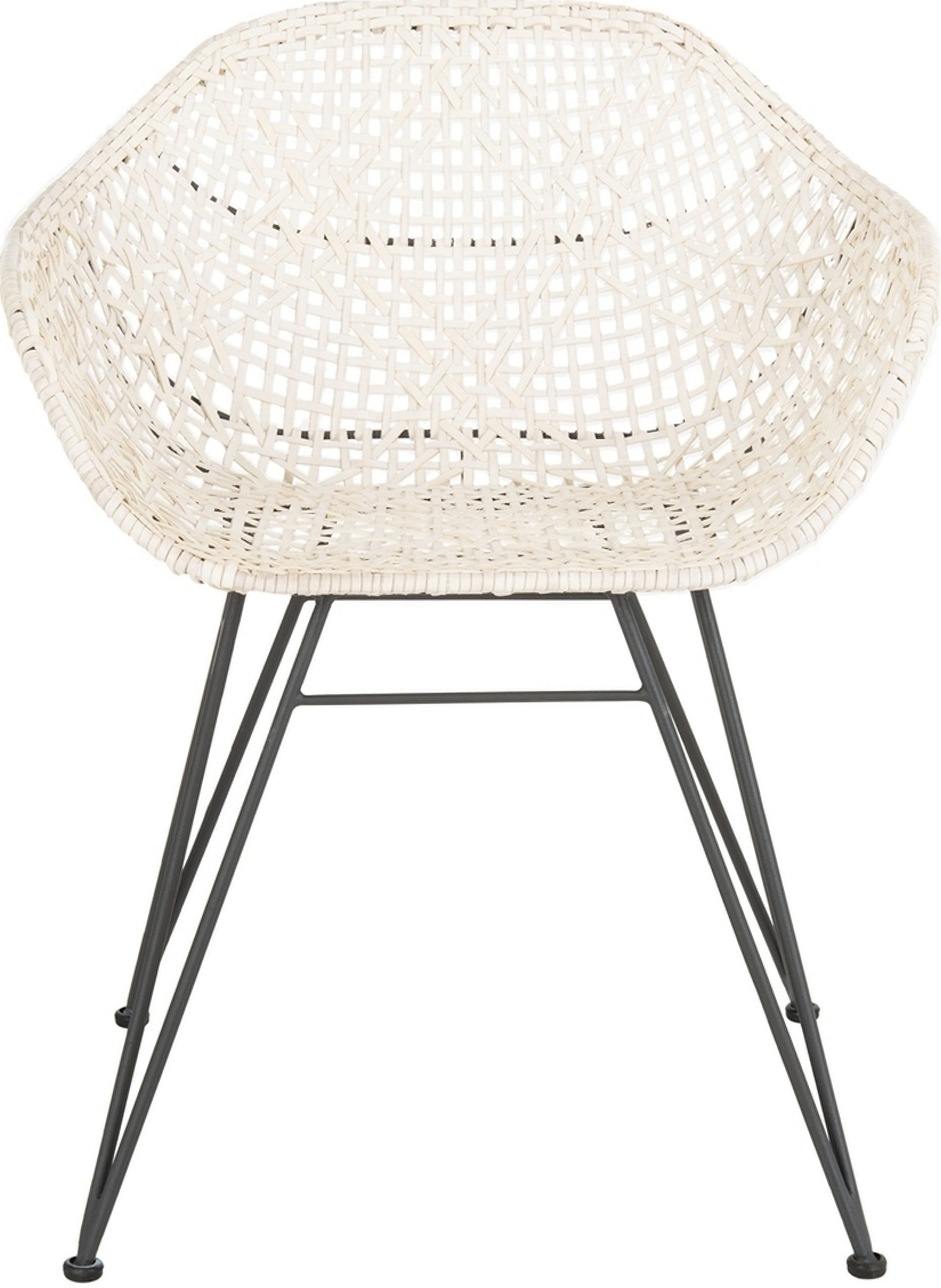 Jadis White/Grey Leather Woven Dining Chair Set of 2 by Safavieh ...