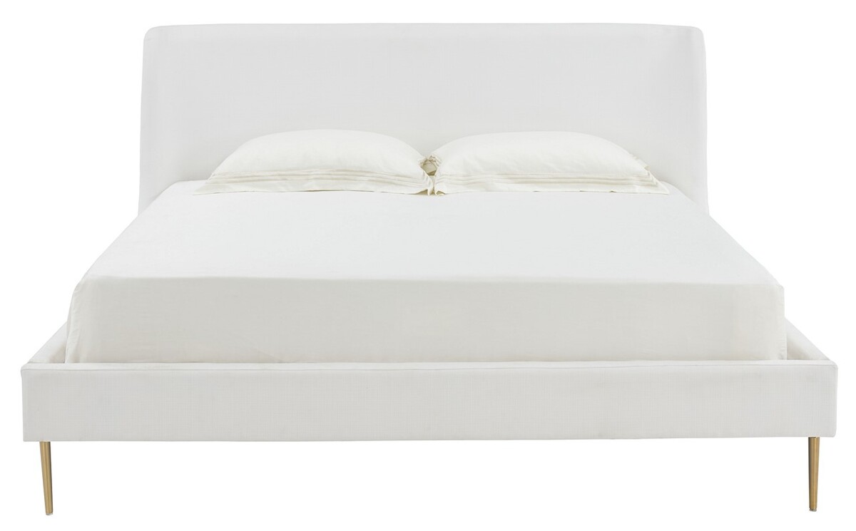Jaiden Upholstered Bed In White and Gold - SFV4754A-Q-2BX by Safavieh ...