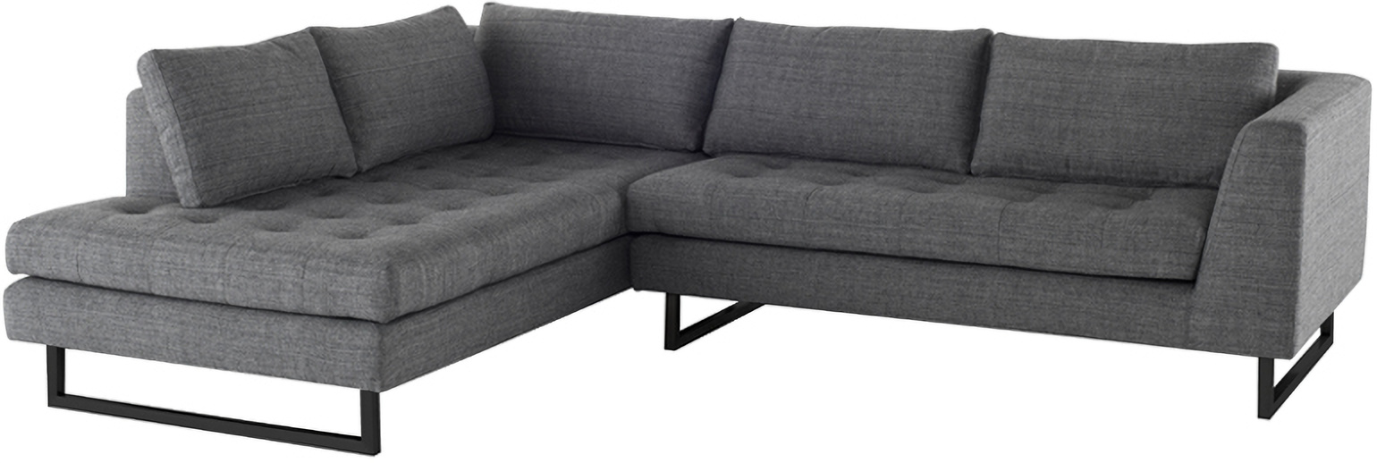 Janis Dark Grey Tweed Fabric Sectional Sofa HGSC524 by Nuevo ...