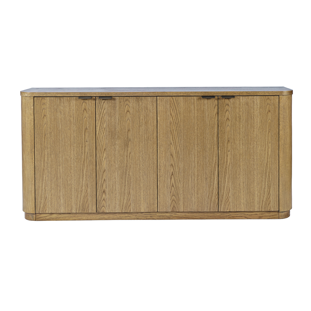 Janzen 68 Inch Curved Storage Sideboard Cabinet with Adjustable Shelves ...