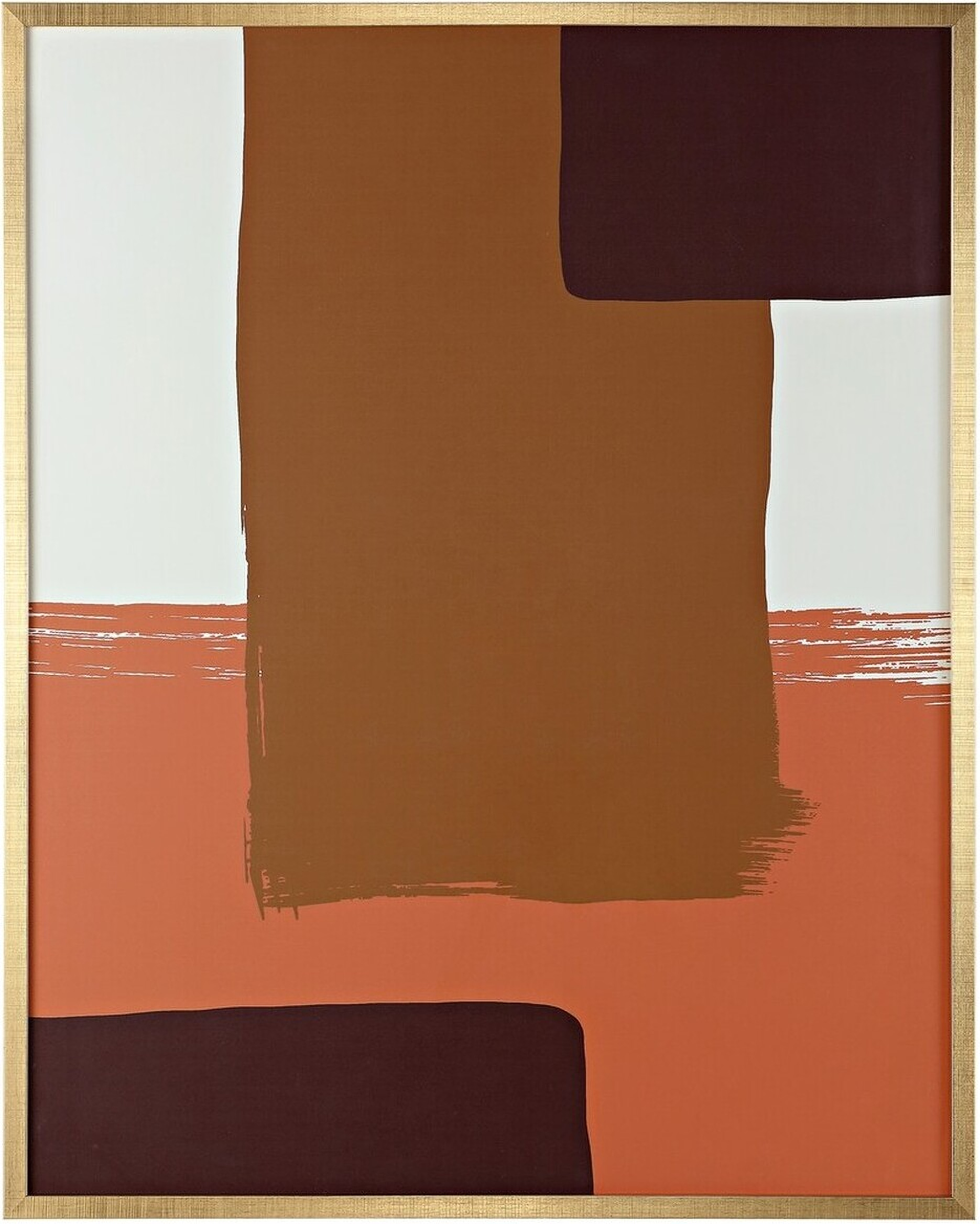 Java Compilation 24 x 30 Inch Salmon and Golden Brown Framed Wall Art ...