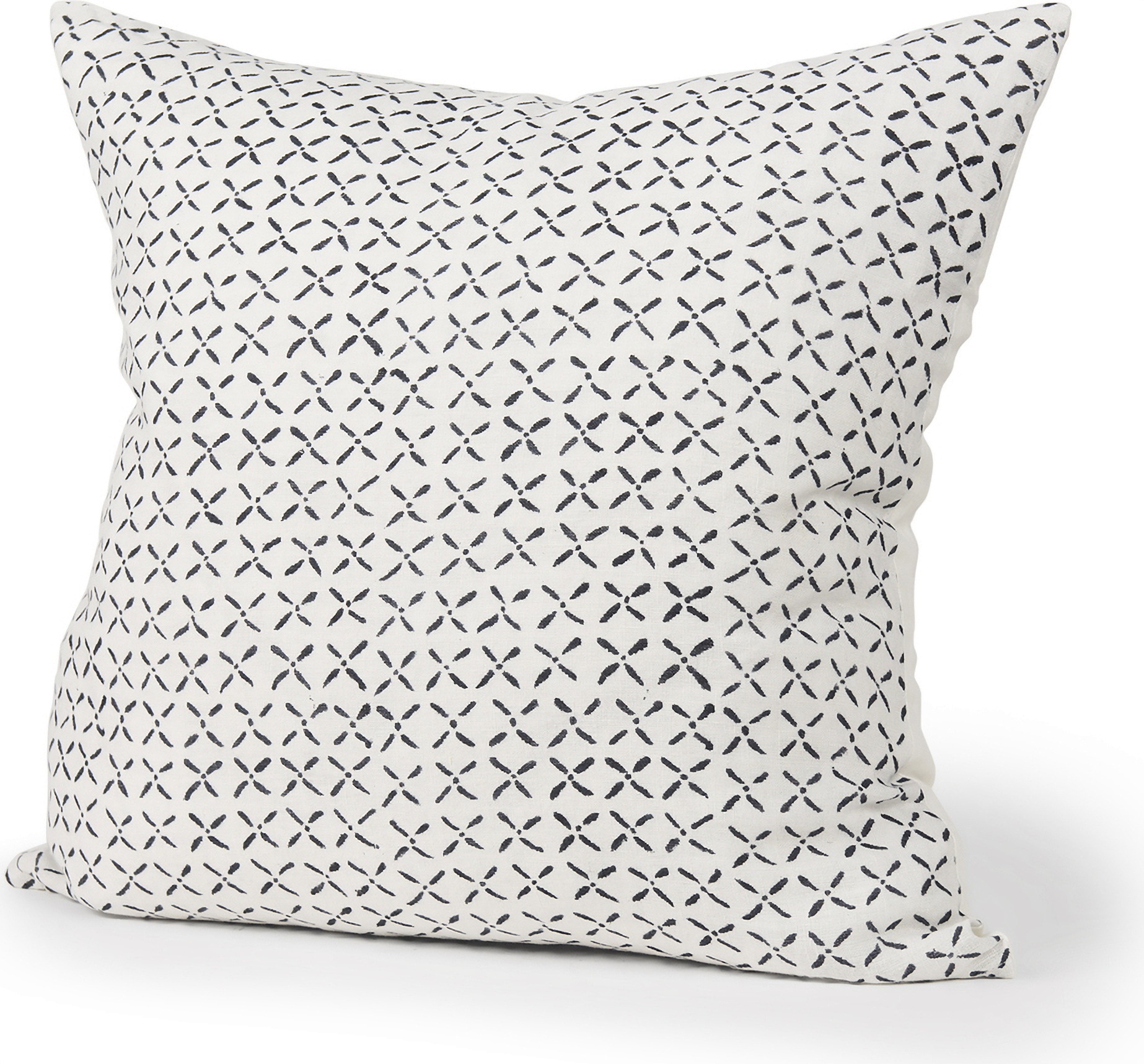 Jayden Black Print Linen Square Decorative Pillow Cover In Cream by ...