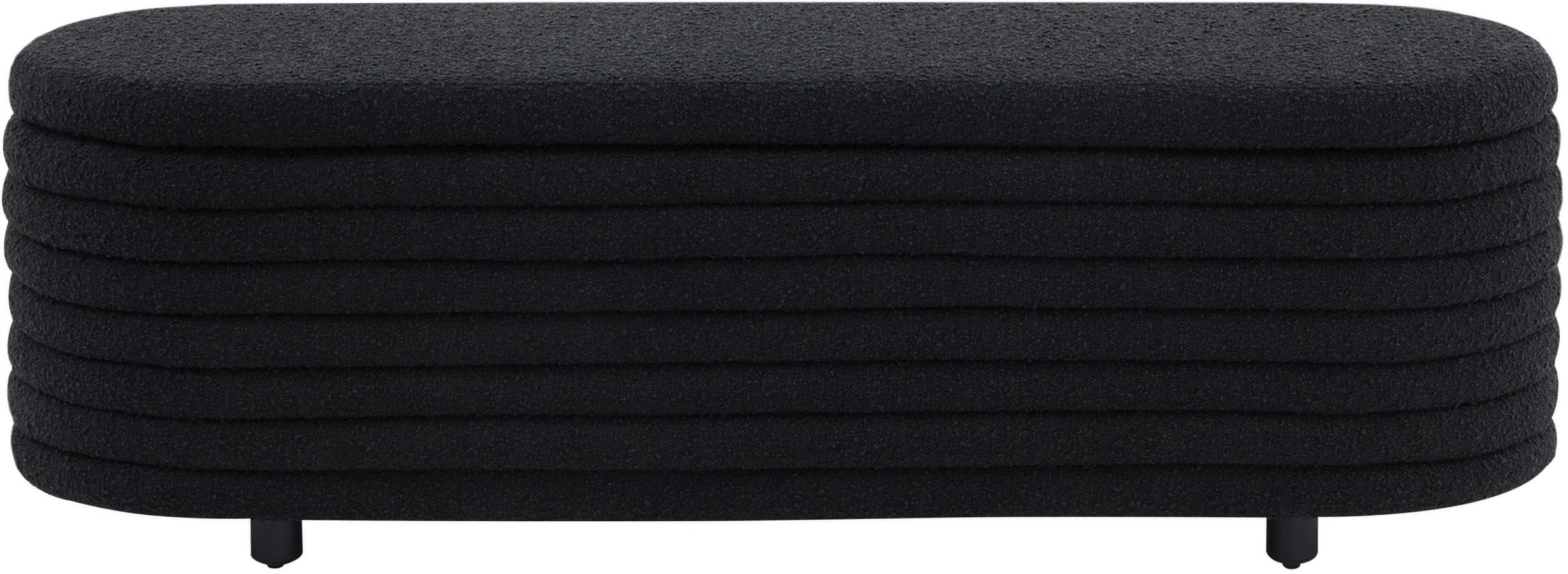 Jaymie Boucle Storage Bench In Black by Safavieh Couture | 1StopBedrooms